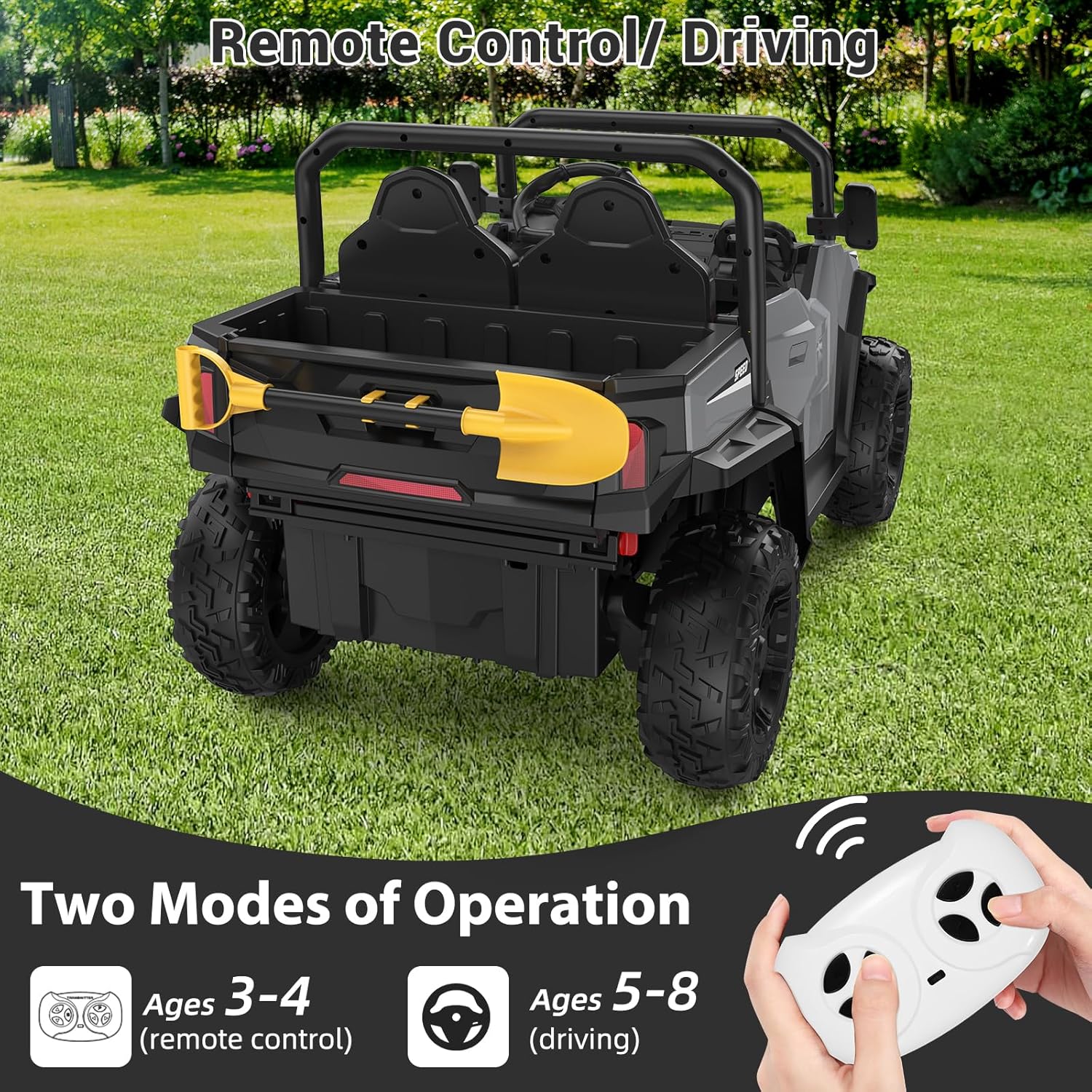 Qeetex Ride On Dump Truck 24V Ride On Car with Remote Control Electric ...
