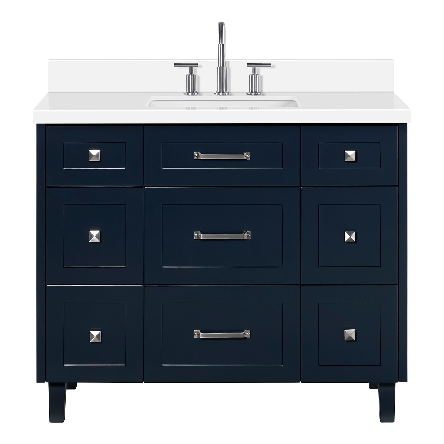 ARIEL Monroe 42-in Midnight Blue Undermount Single Sink Bathroom Vanity ...