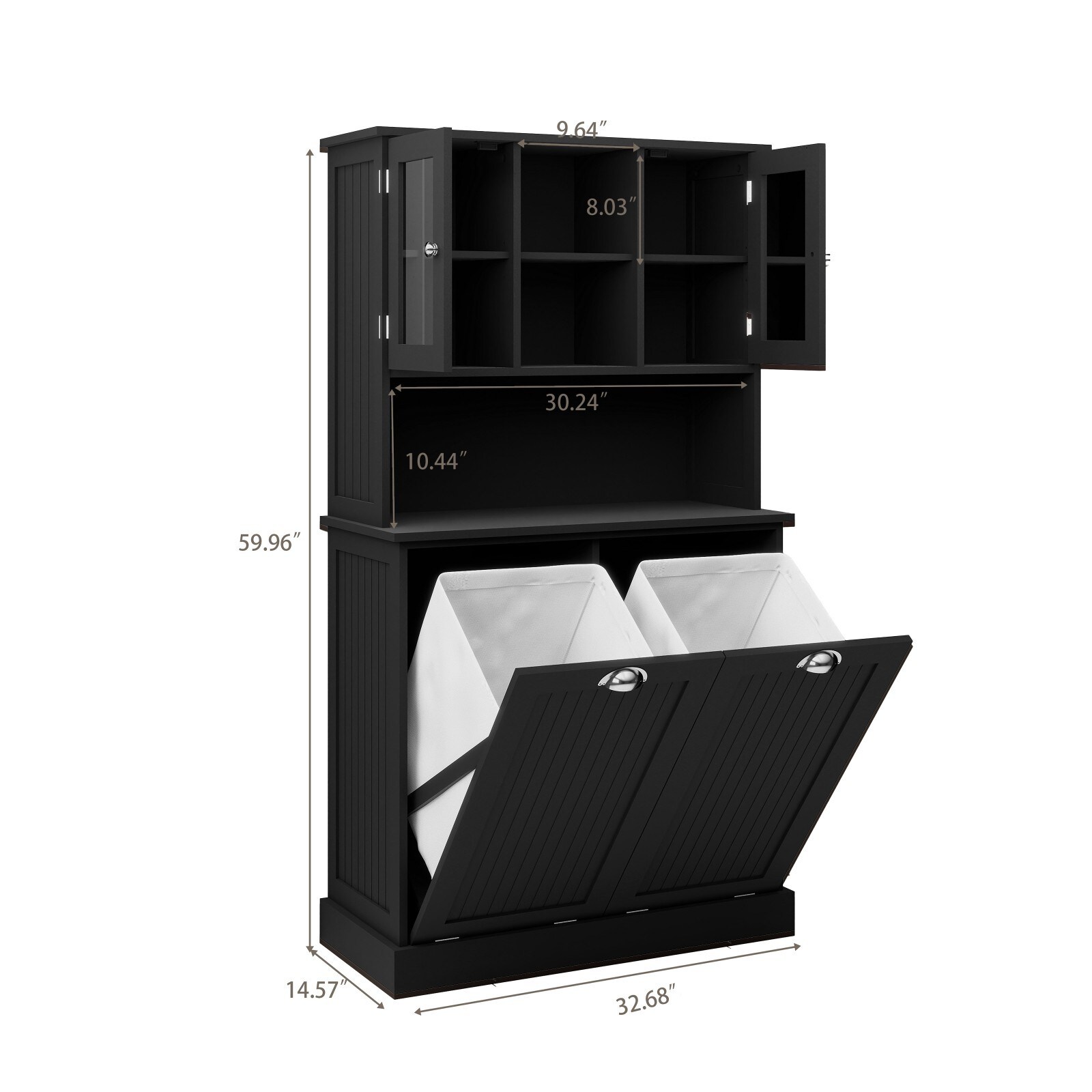 GlasFlength 59.69-Inch Two Compartment Tilt Out Dirty Laundry Basket ...