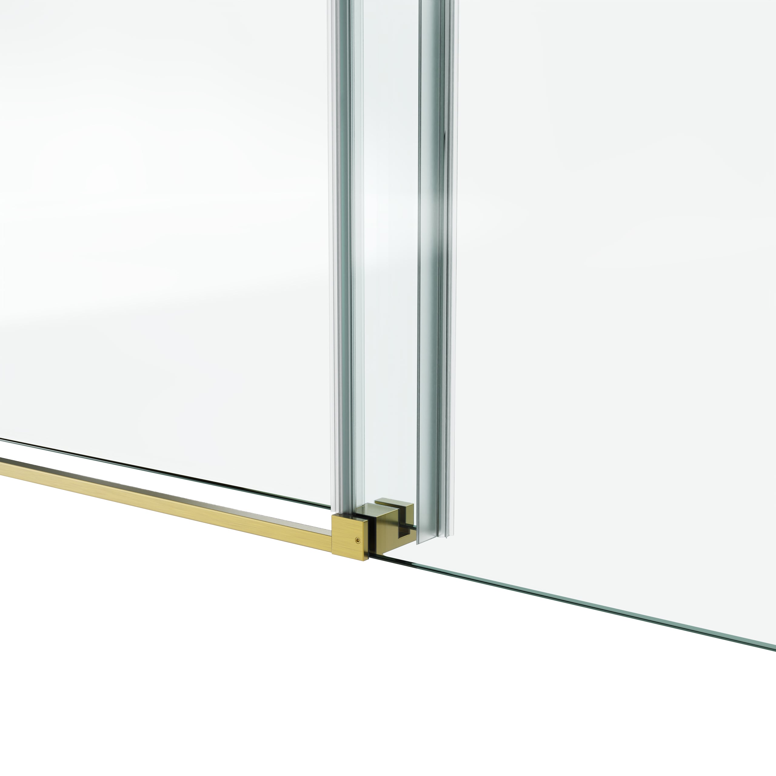 BWE Aquashwdor Brushed Gold 56-in to 60-in W x 66-in H Frameless Clear ...