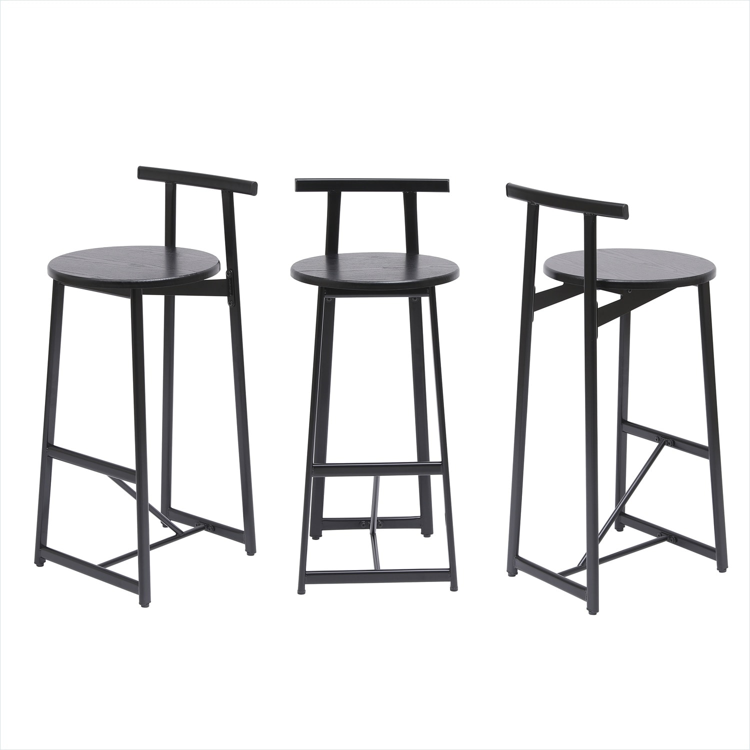 Watnature Counter Height Bar Stools Set of 3 Kitchen Bar Seating with ...