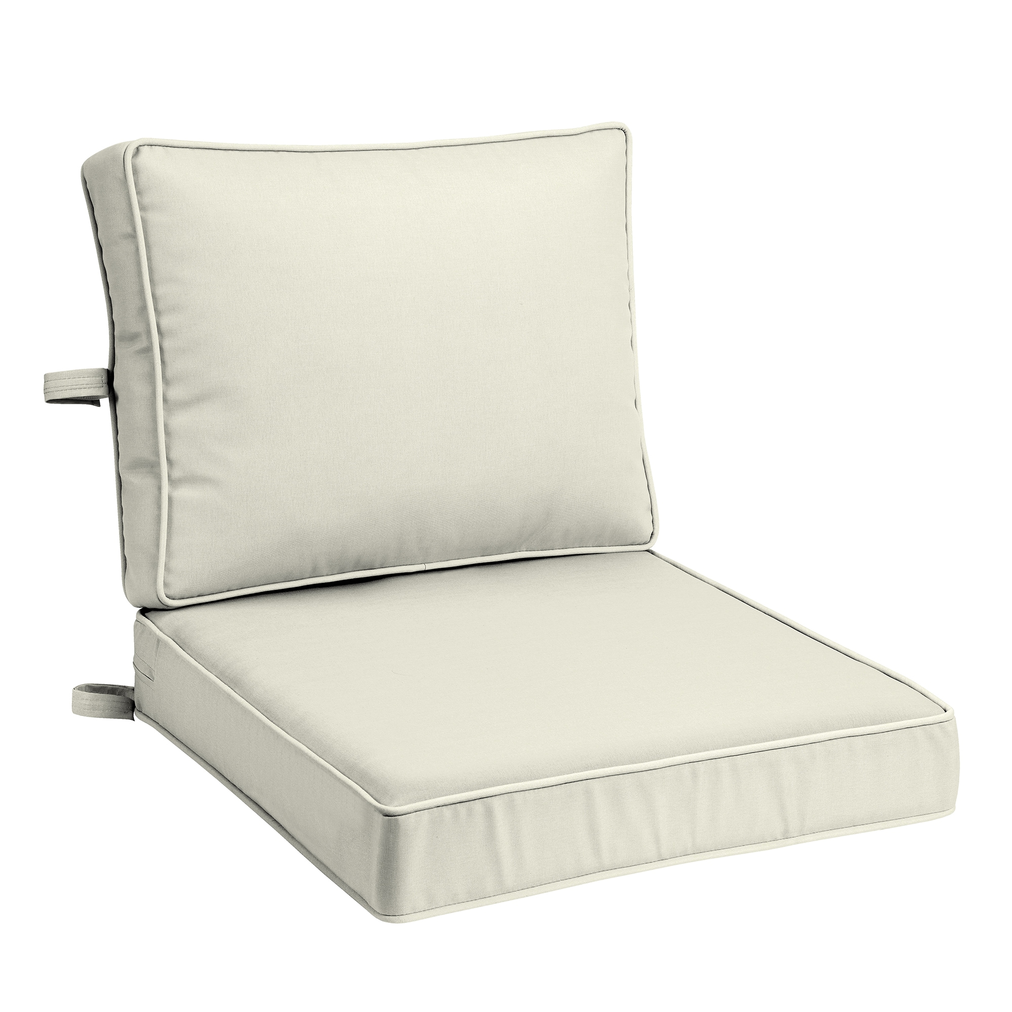 ARDEN 24-in x 24-in Cream Woven Solid Deep seat patio chair cushion in ...