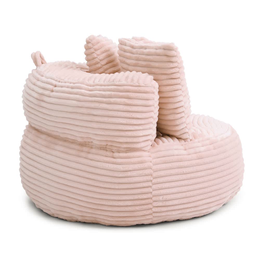 Coolbibila Oversized High Back Pink Corduroy Bean Bag Couch Chair with ...