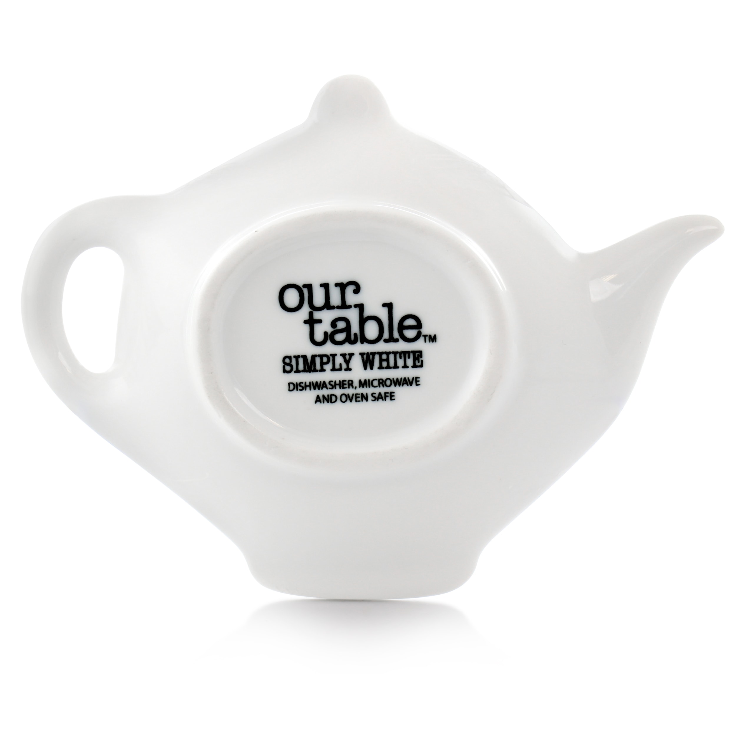 Gibson Our Table Simply White 6 Piece Teapot Ceramic Tea Bag Caddy Dish ...