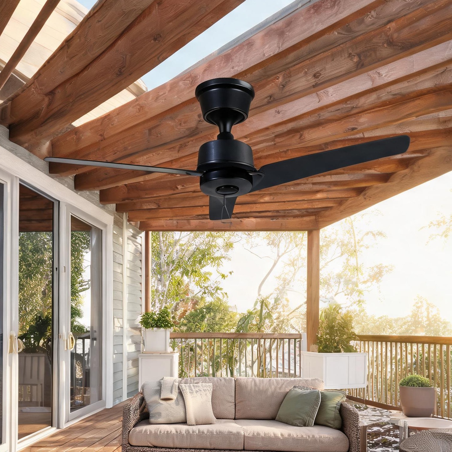 Watnature 52-Inch Modern Black-Toned ABS 3-Blade Ceiling Fan with DC ...