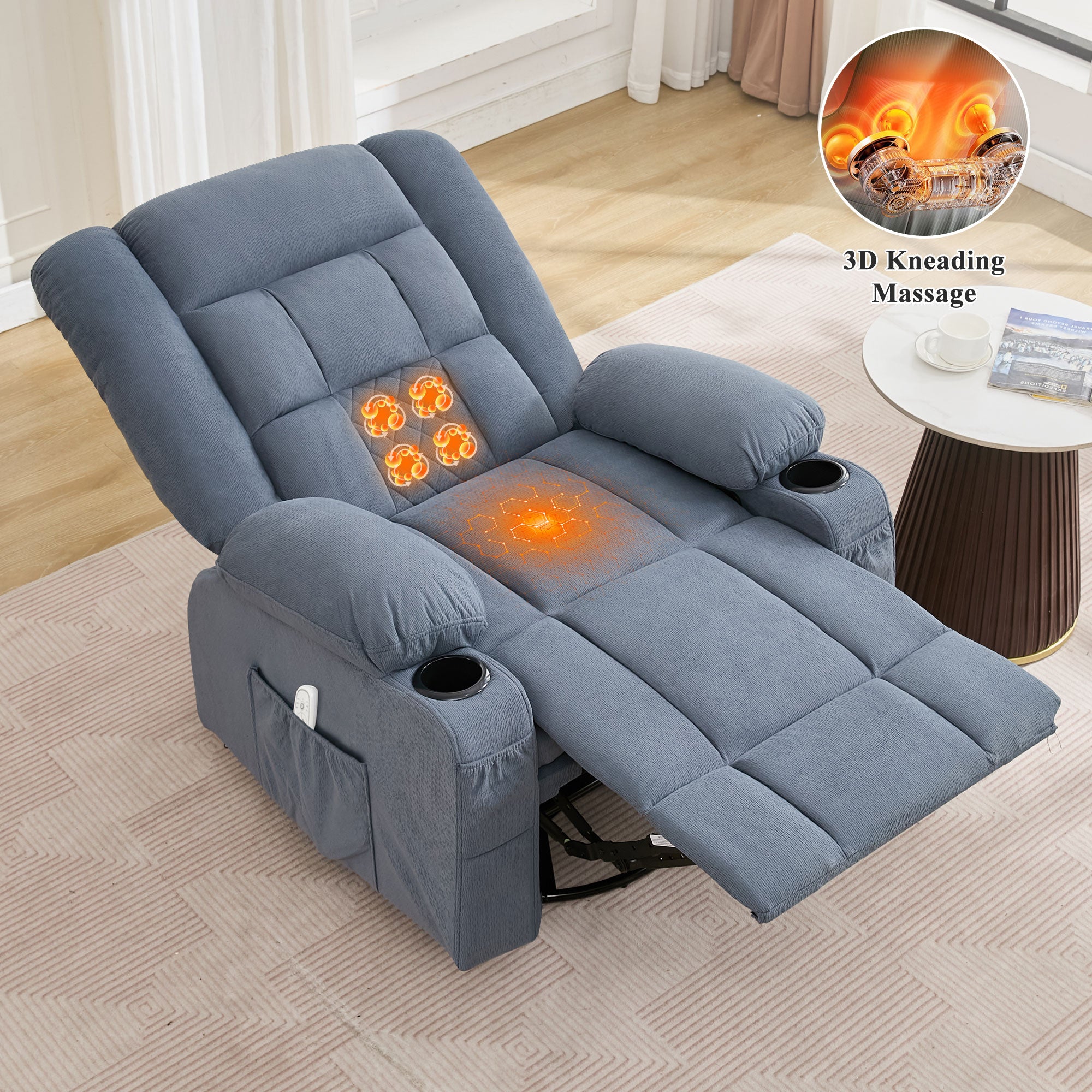 Boyel Living Kneading Massage Rocker Recliner Chair With 4-Point 3D ...