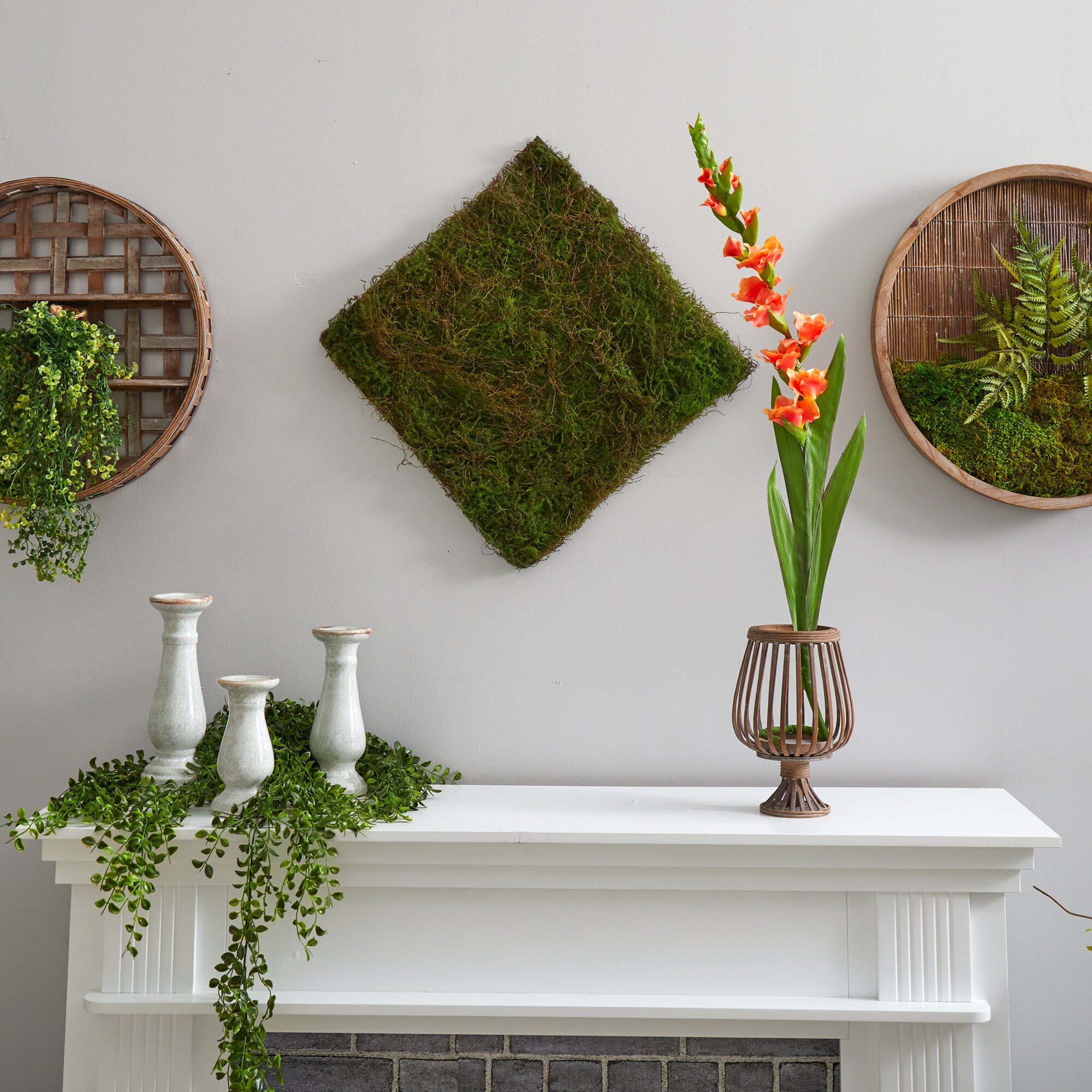 Nearly Natural 20-in X 20-in Artificial Moss Mat in the Artificial ...