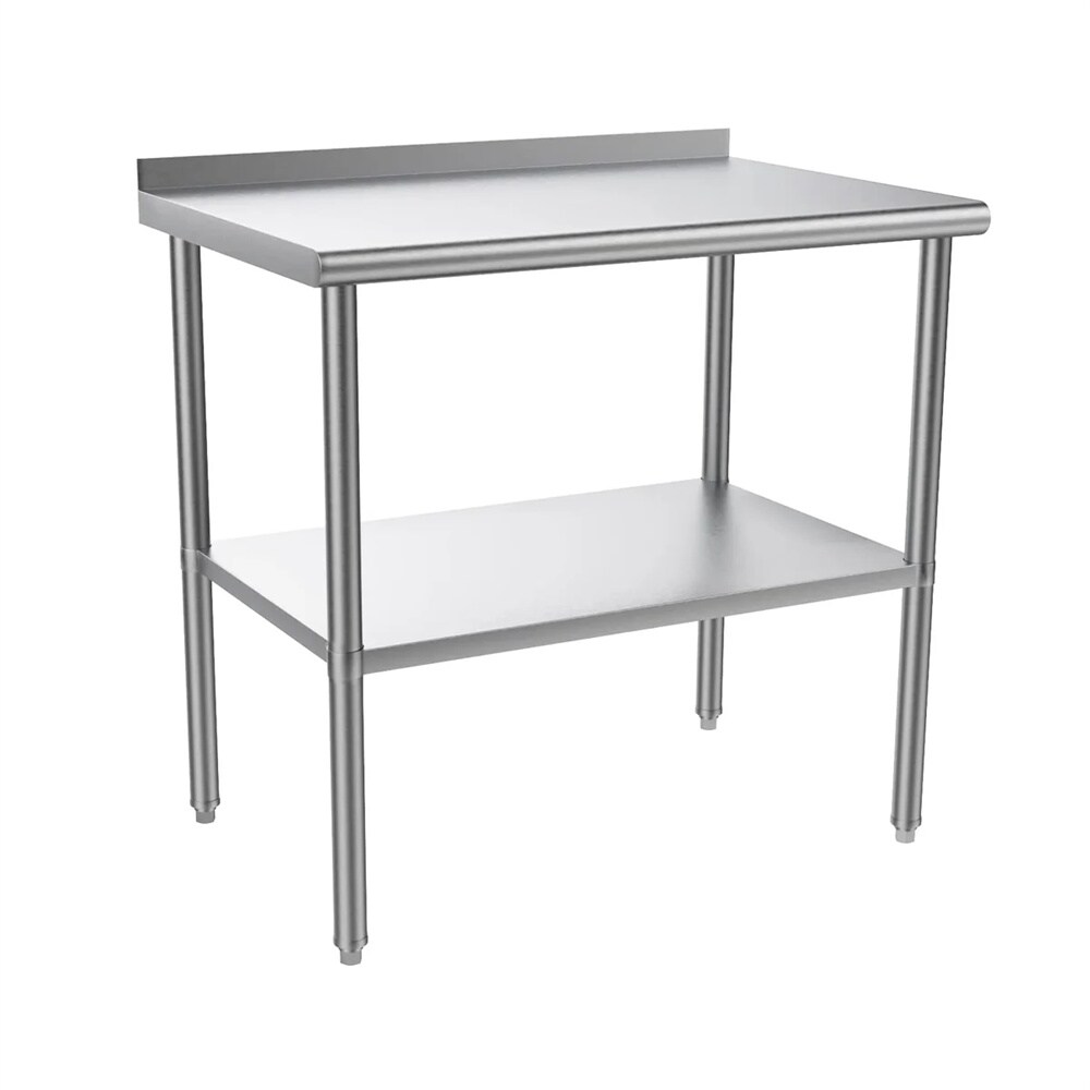 Outopee Stainless steel Steel Base with Stainless steel Metal Top Prep Table 25 Inches x 36 Inches x 36 Inches in the Kitchen Islands Carts department at Lowes