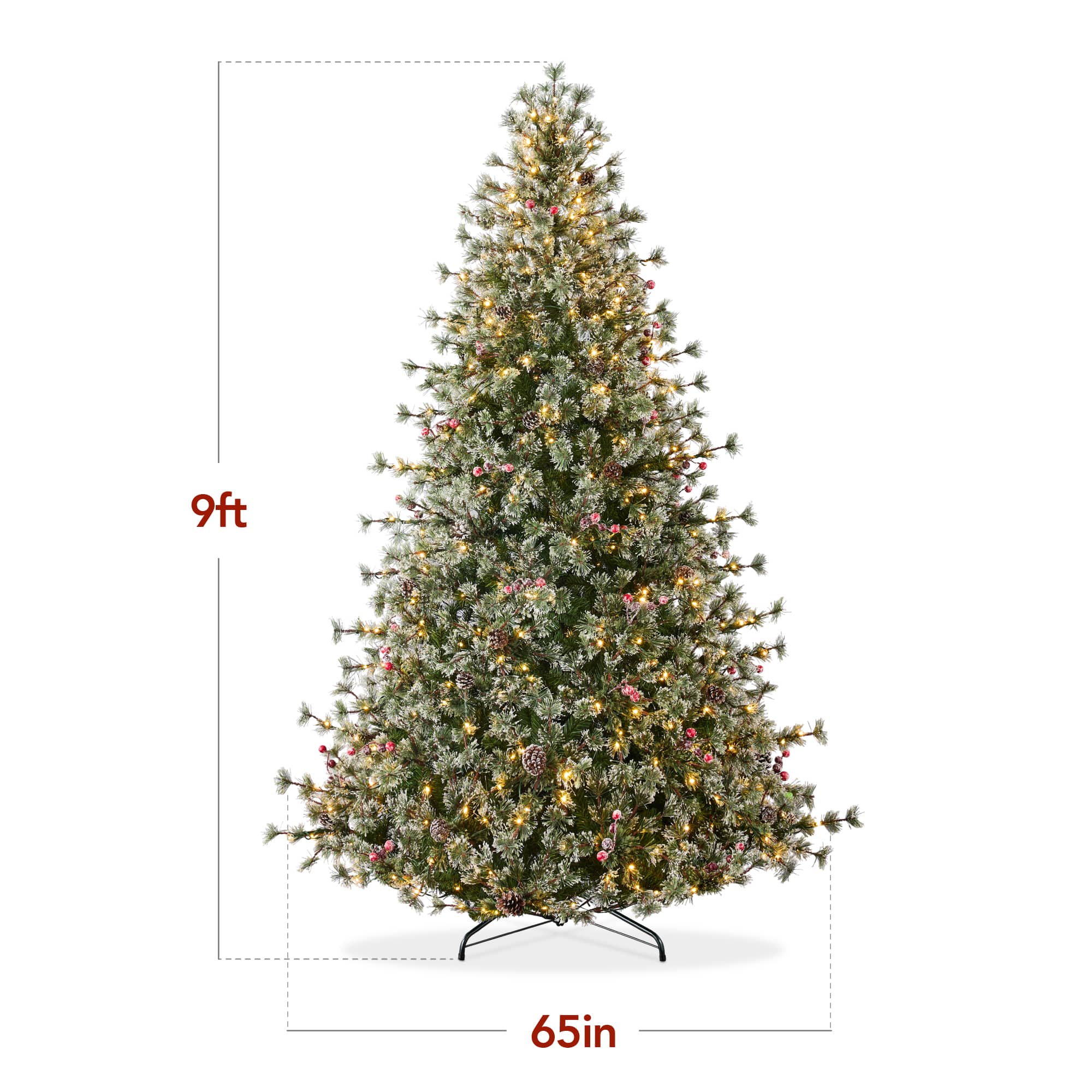 Best Choice Products 9ft Pre-Lit Cashmere Christmas Tree Premium Semi ...