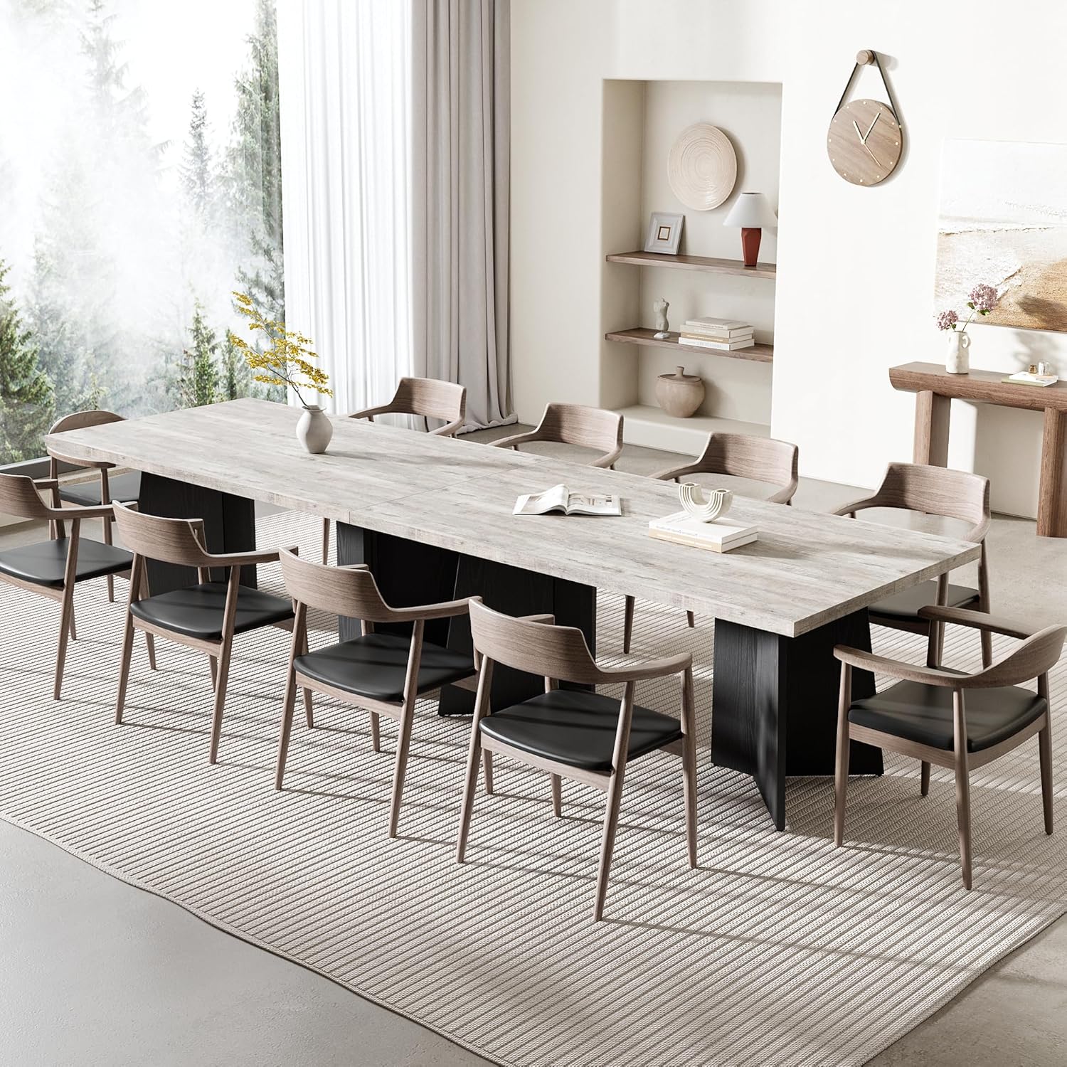 Garvee 63in Modern Long Table for 6-8 Rectangular Sturdy Frame ...