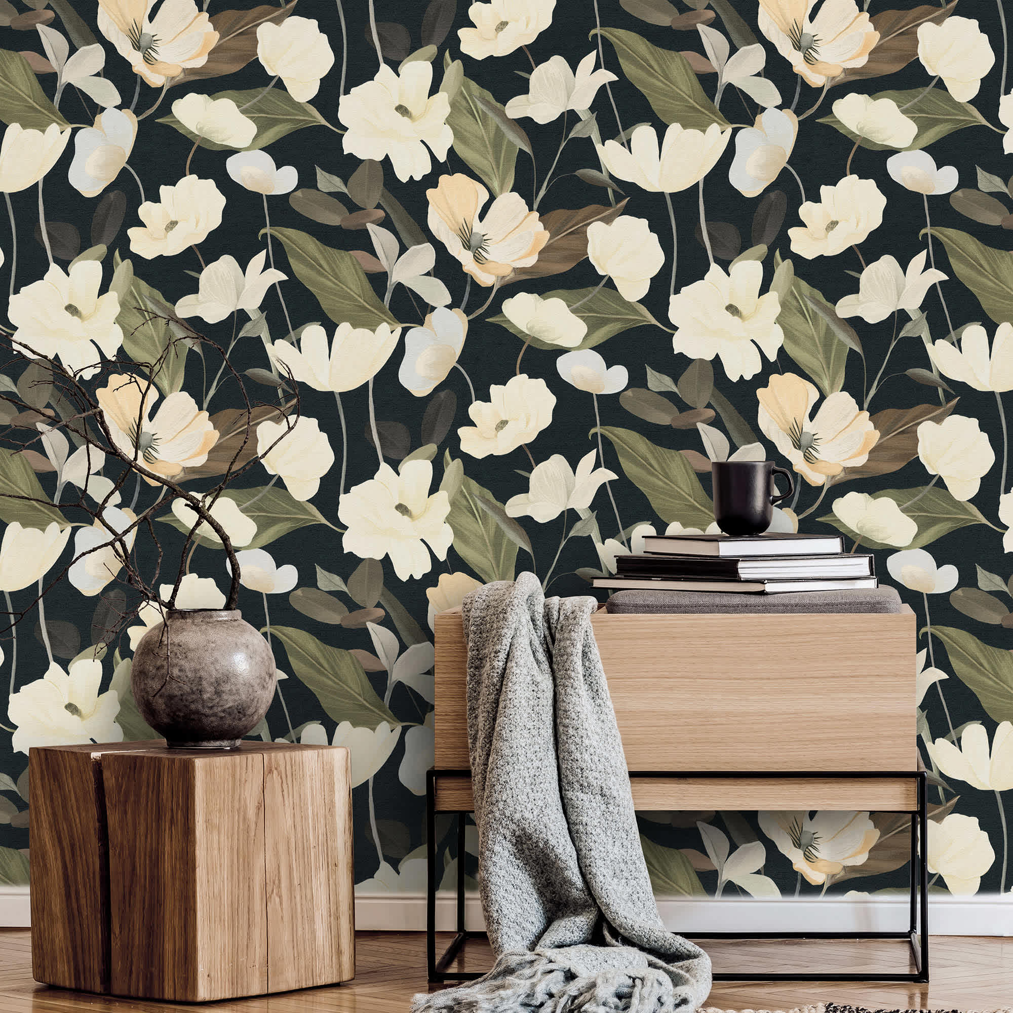 Veer Decor Fairy Blossom Black Wallpaper in the Wallpaper department at ...