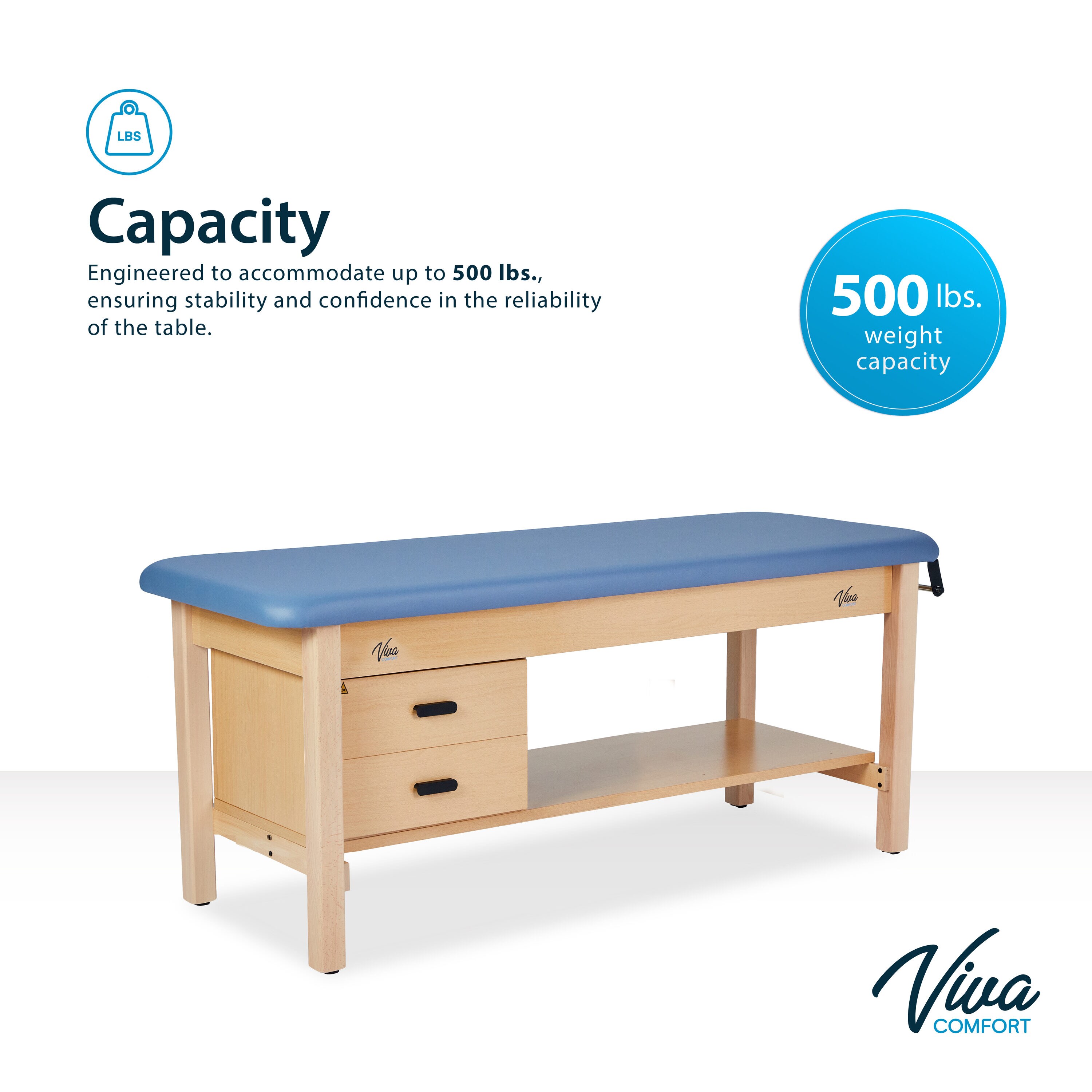 Viva Comfort Aristo Blue Upholstered 500-lb Capacity Wood H-Brace Flat ...