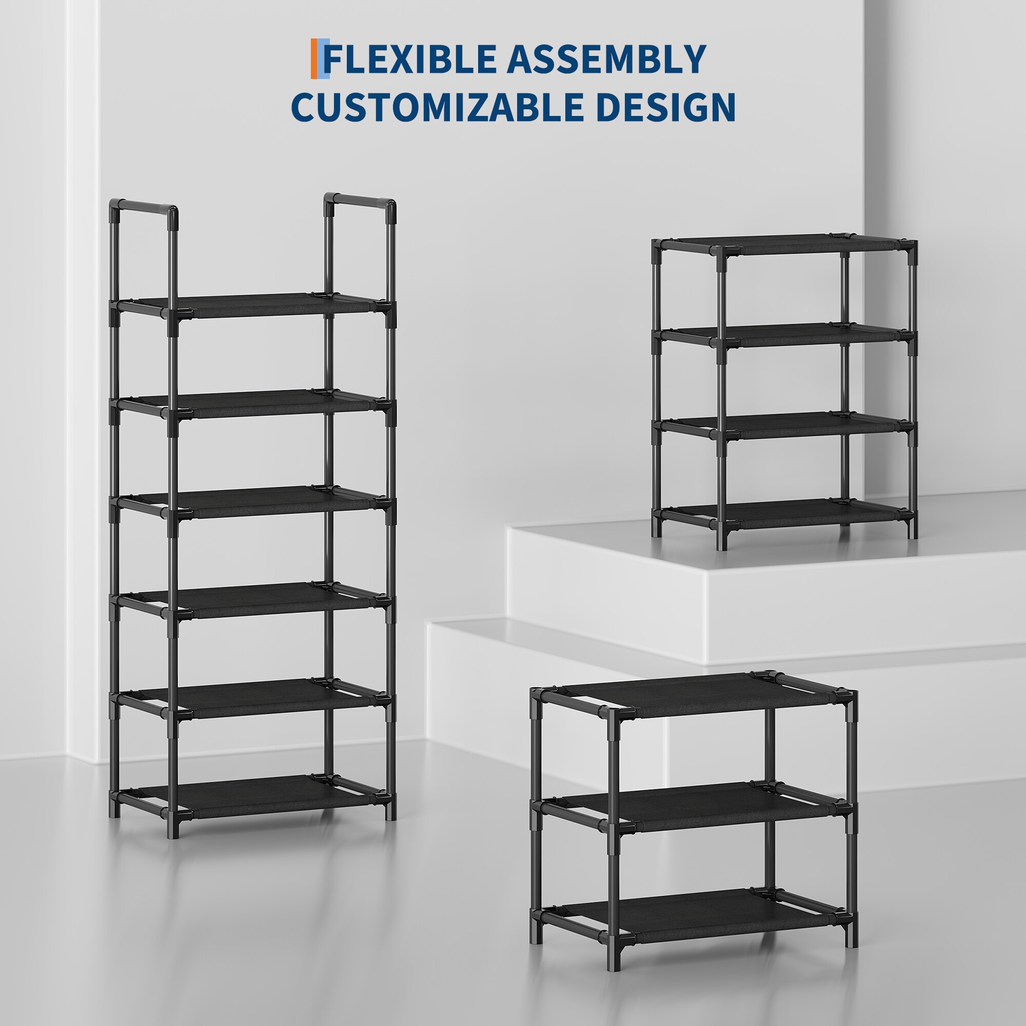 GarveeLife 10-Tier Shoe Rack Sturdy Metal Shoe Organizer with Removable ...