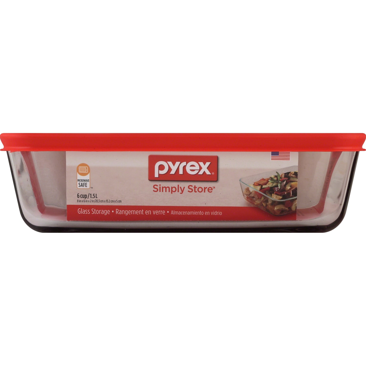 PYREX Simply Store 6 cups Clear Food Storage Container 1 pk Case of 4 ...