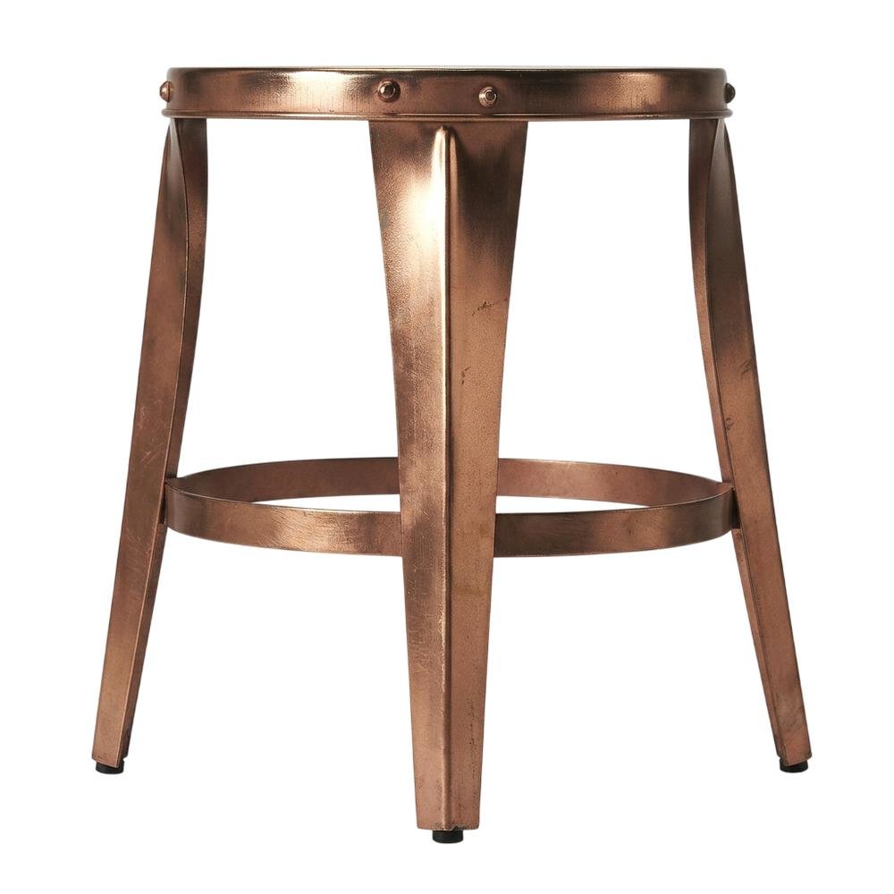 FurniFact Backless Bar Stool with Round Seat Industrial Counter Stool ...
