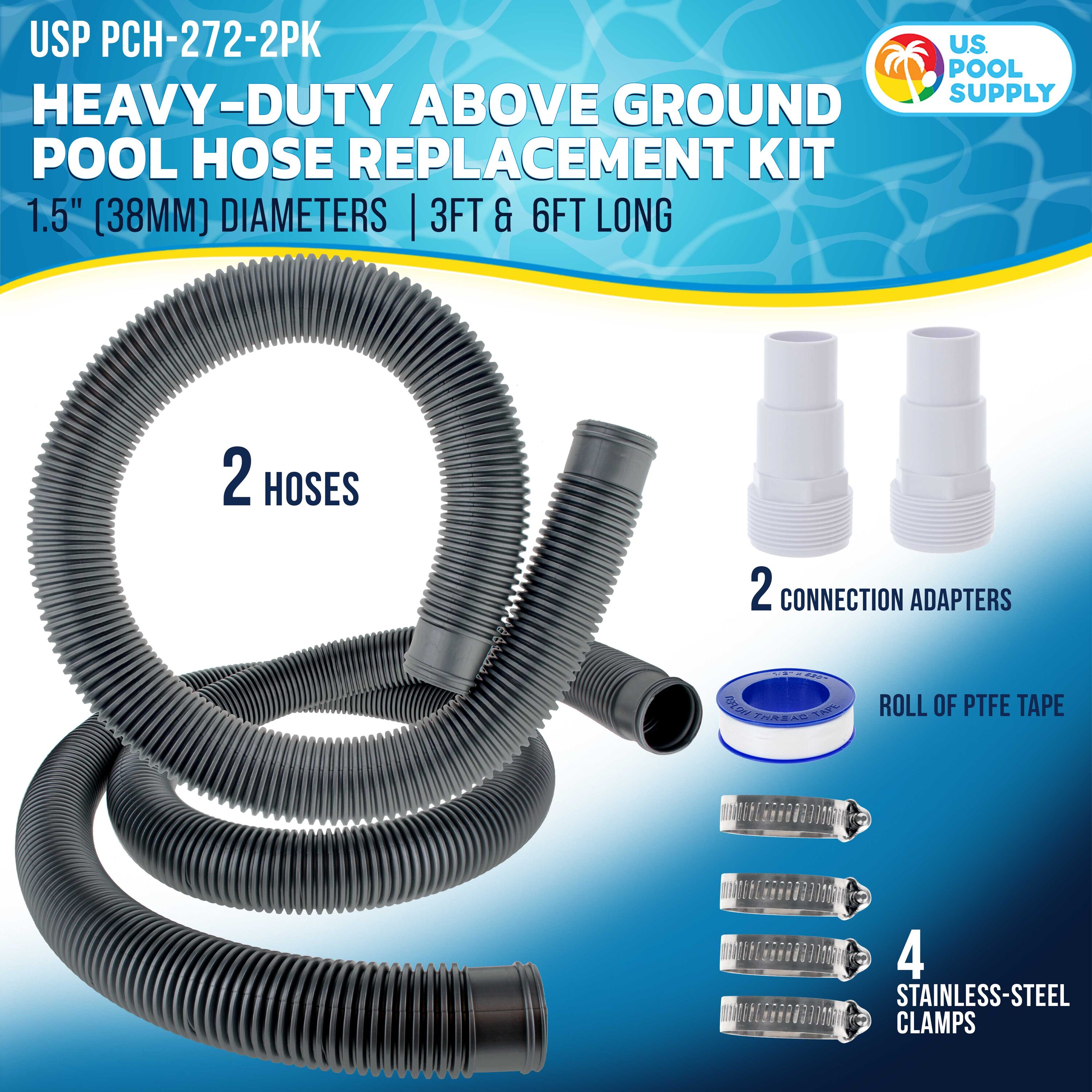 U.S. Pool Supply 1.5 inch Heavy-Duty Above Ground Pool Hose Replacement ...
