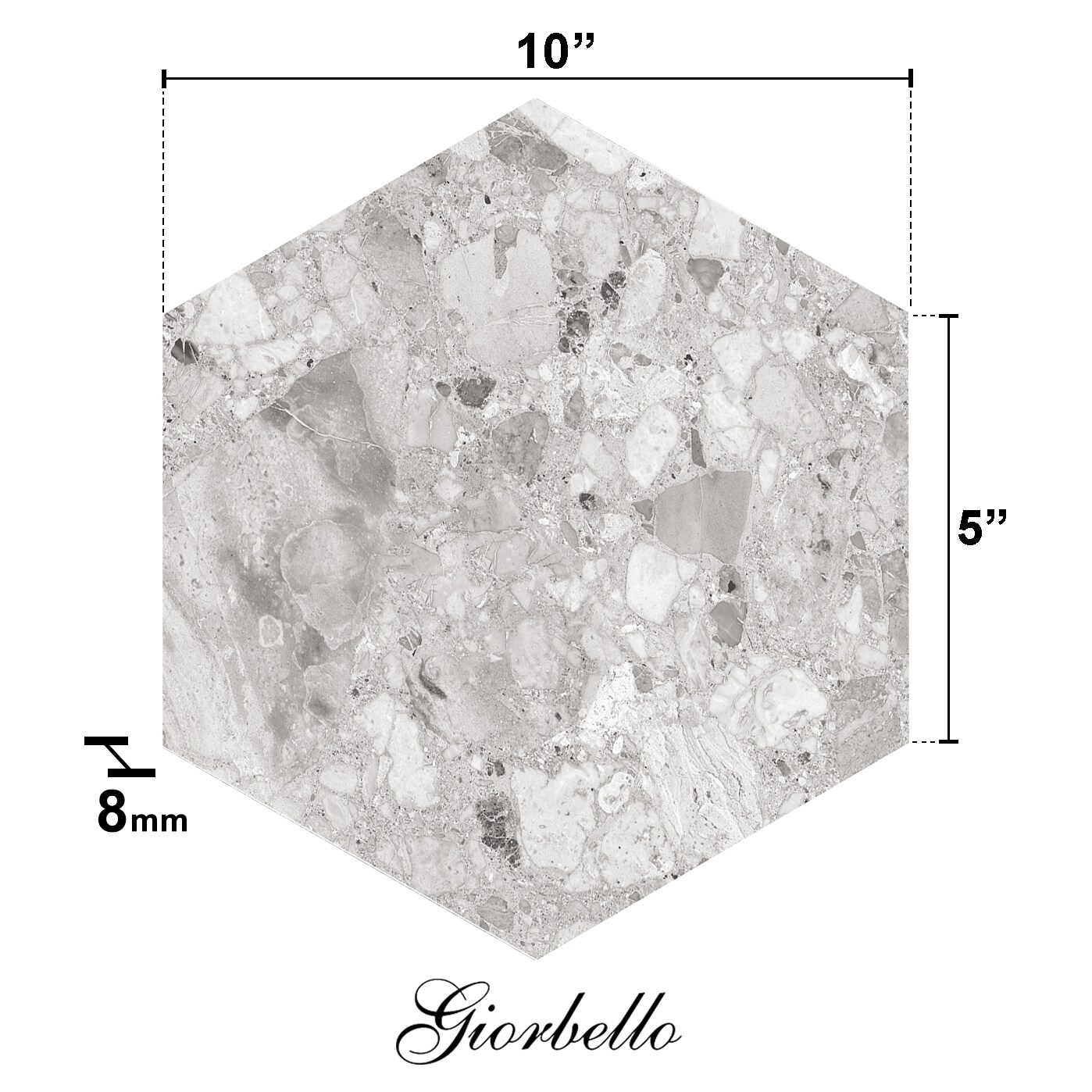 Giorbello Ceppo Silver 10-in x 10-in Glazed Porcelain Stone Look Floor ...