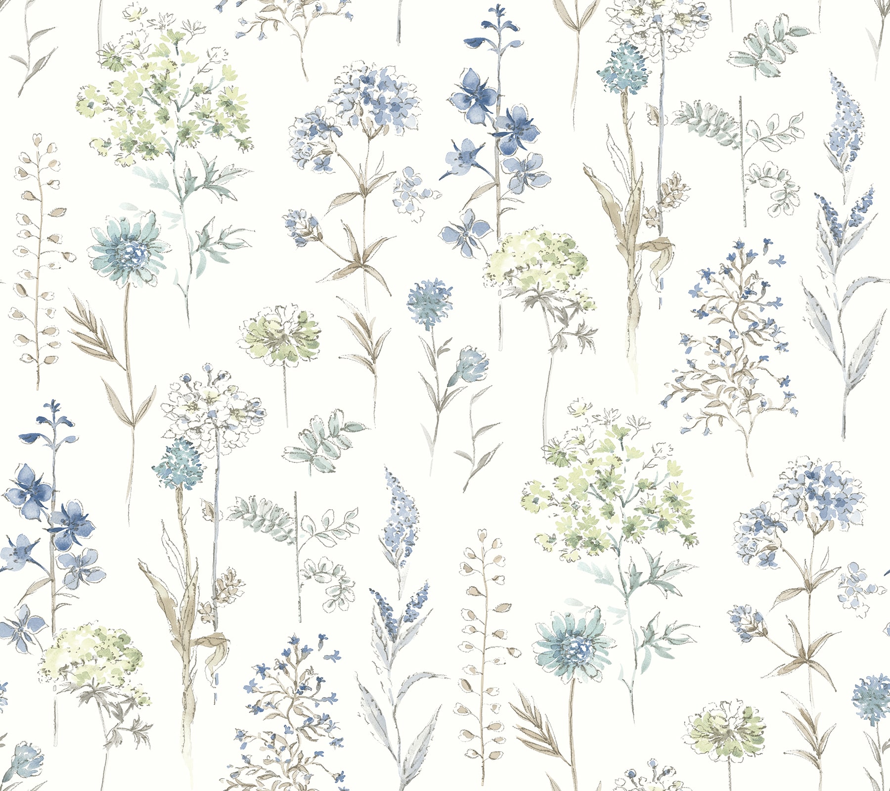 Chesapeake 60.8-sq ft Blue Non-woven Floral Prepasted Soak and Hang ...