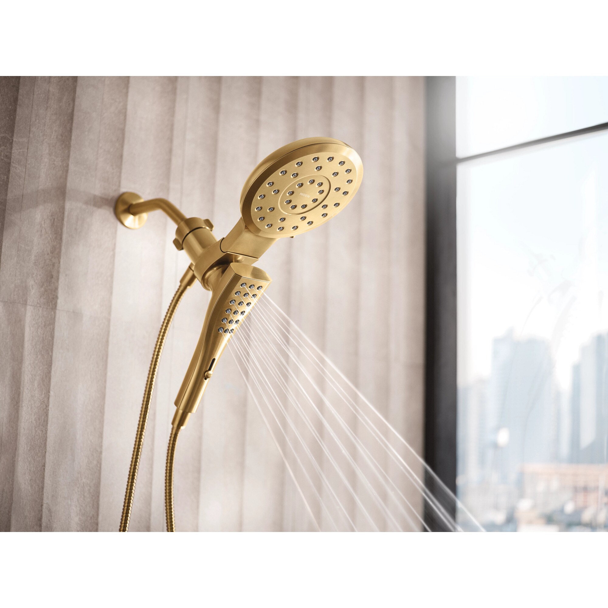 Moen Verso Magnetix Brushed Gold 7 In Round Dualcombo Rain 25 Gpm
