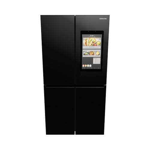 Samsung Counter Depth 22.5 Cu. Feet 4 Door Smart Compatible French Door Refrigerator with Dual Ice Maker with water dispenser and Door within Door Fingerprint Resistant Black Stainless Steel ENERGY S...
