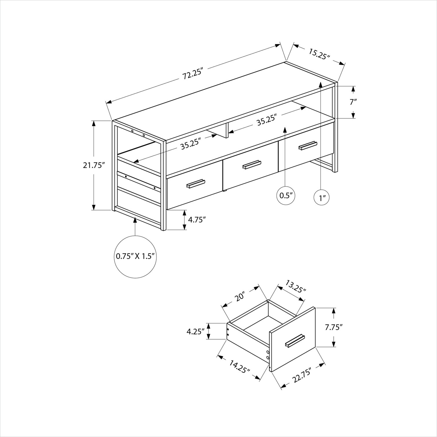 Watnature Living Room Entertainment: Contemporary 72-Inch TV Stand with ...