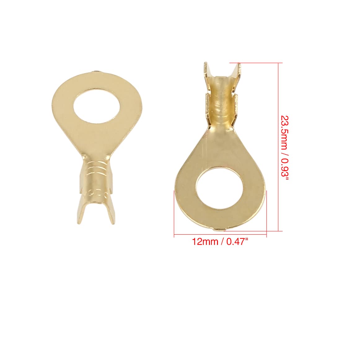 Unique Bargains 100pcs M6.2 Electric Wire Crimp Ring Lug Terminal Brass ...