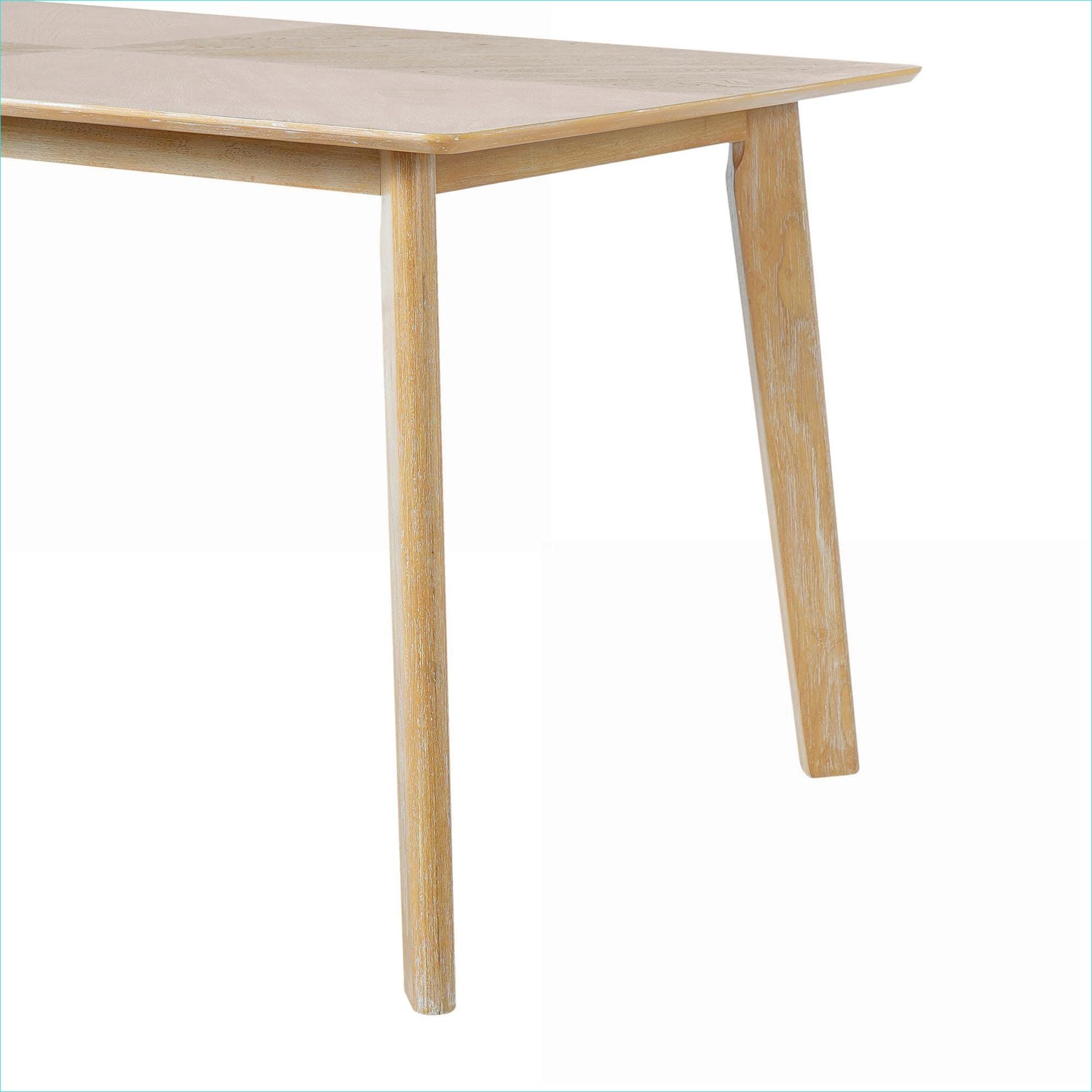 Watnature Light Natural Ash Veneer Rubberwood Dining Table for Kitchen ...