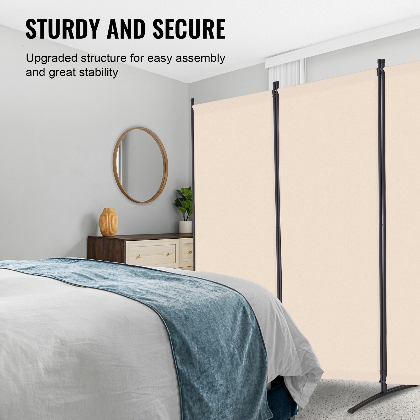 VEVOR Room Divider 4 Panel Room Divider Folding Privacy Screen and ...