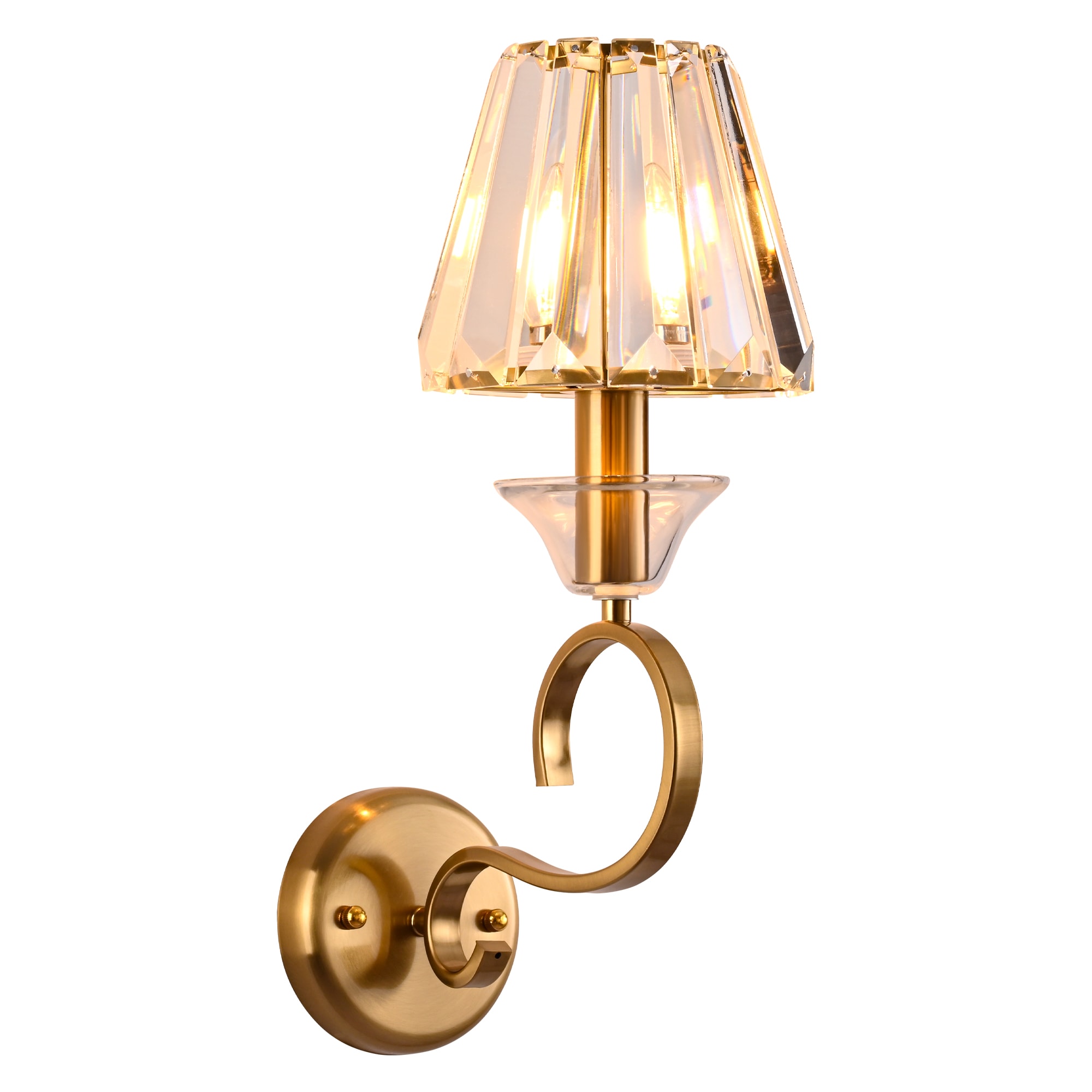 Oaks Decor Spruce Elegant Crystal 1-light French Gold Wall Sconce ...