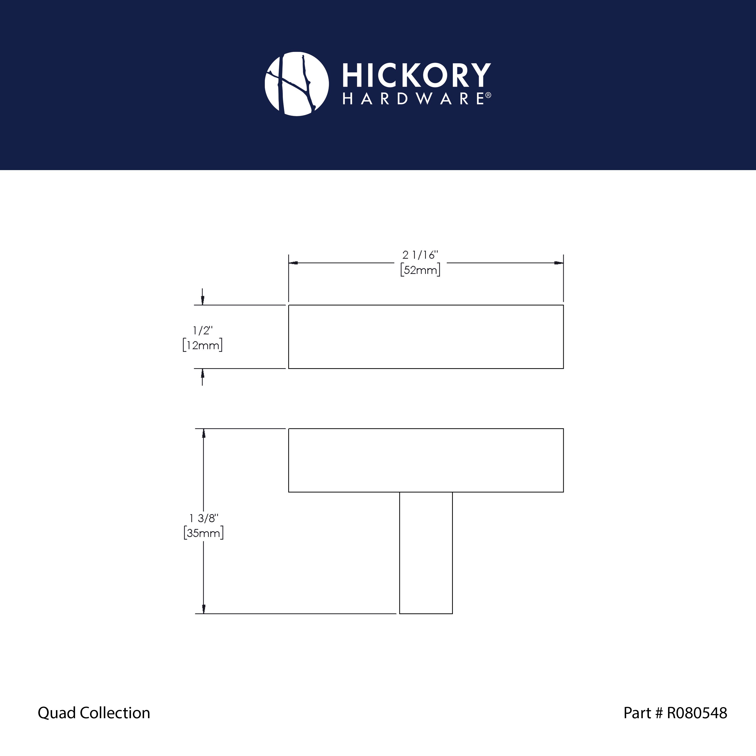 Hickory Hardware Heritage Designs Quad 1-3/8-in Matte Black Bar ...