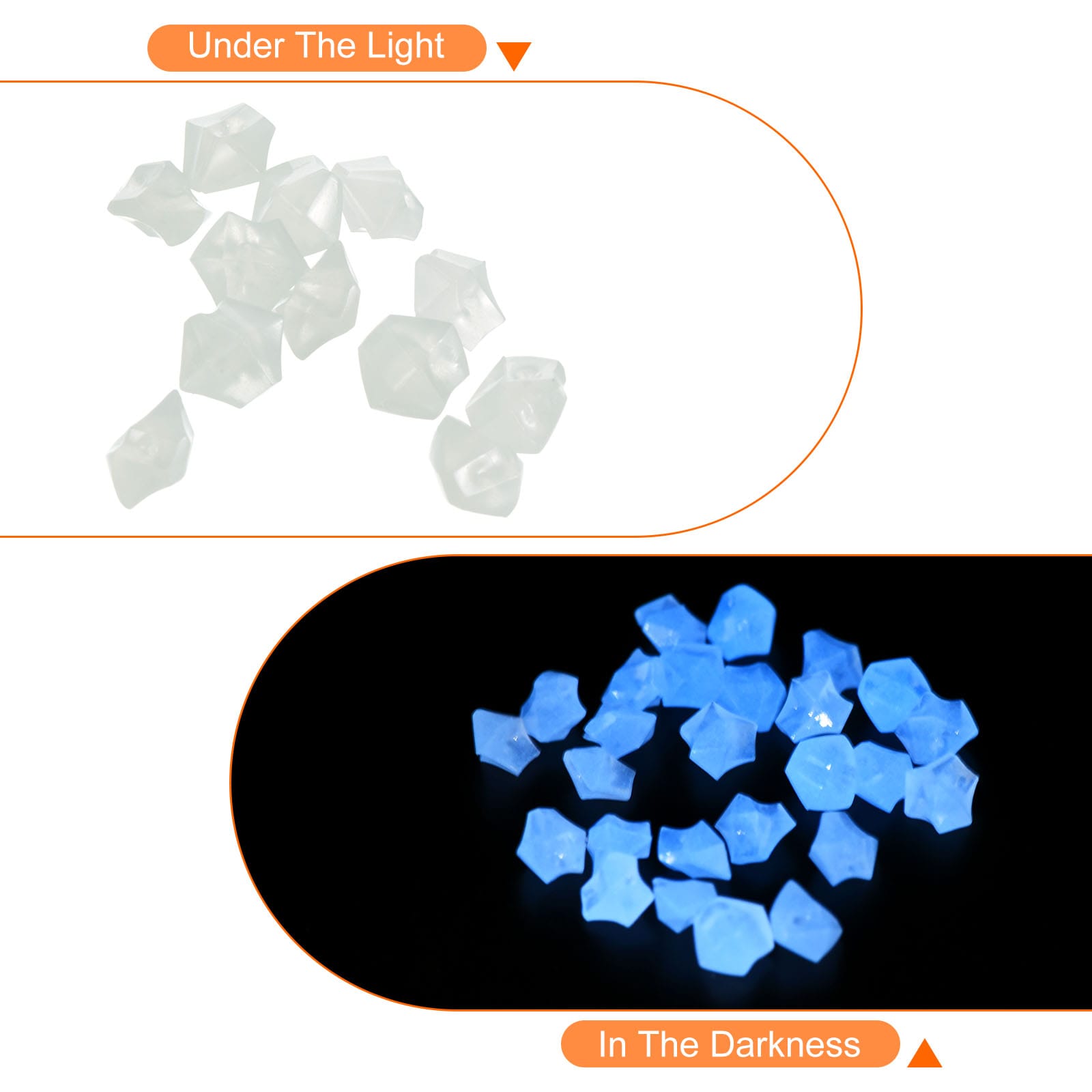 Unique Bargains 300pcs Glow Rocks 8-10mm Glow Pebbles Decoration in the ...
