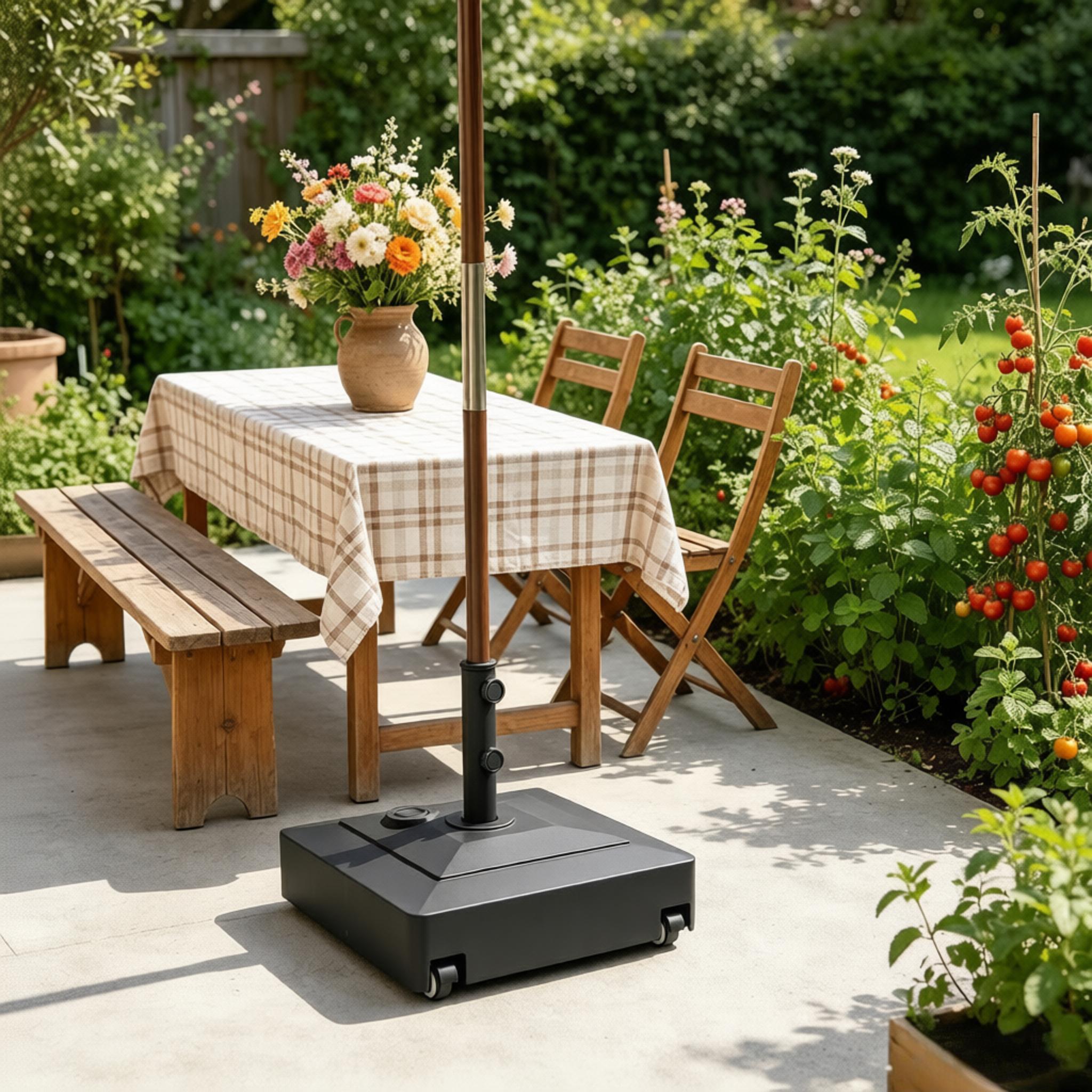Bellemave Fillable Design Outdoor Umbrella Stand Garden Umbrella Base ...