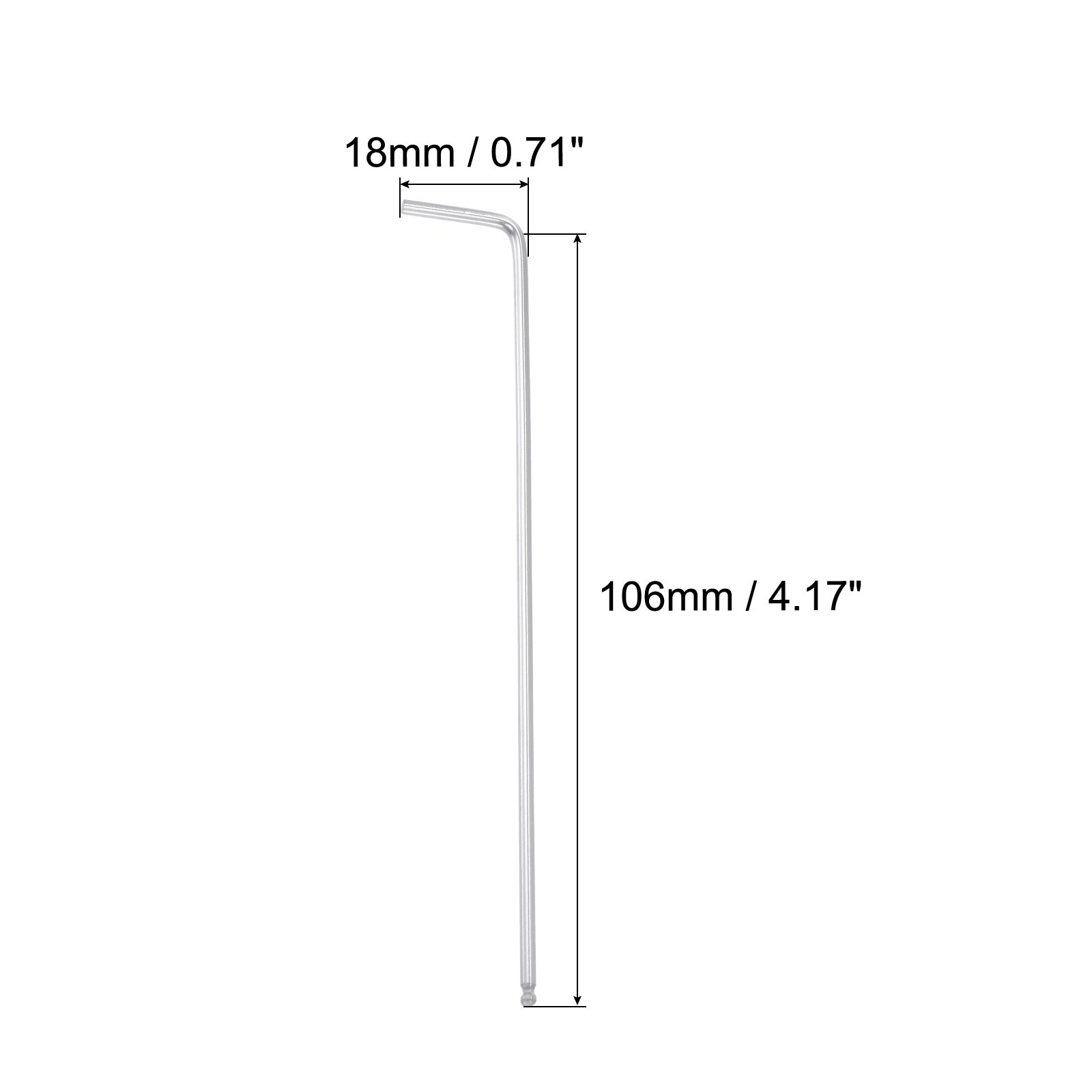 Unique Bargains 5/64inch Ball End Hex Key Wrench L Shaped Long Arm 40Cr ...