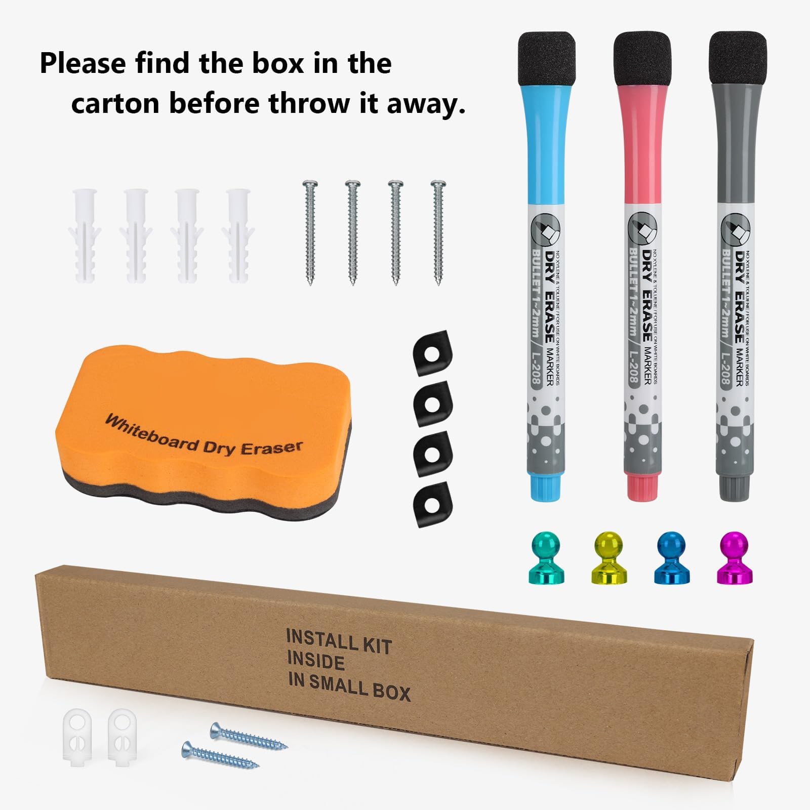 Afoxsos Magnetic Dry Erase Board 35.6 x 23.8 in Includes 1 Dry Eraser 3 ...