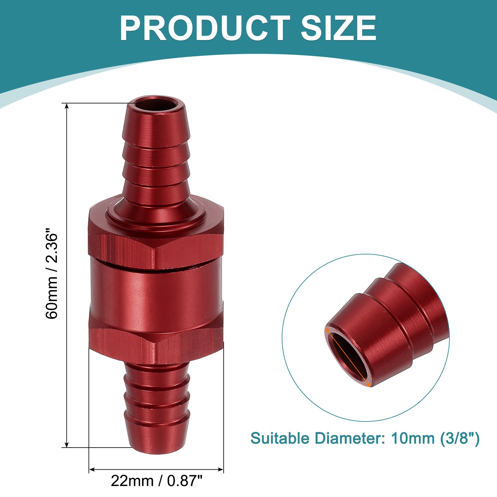 Unique Bargains 10mm (3/8 Inch) Fuel Check Valve Non-Return One Way ...