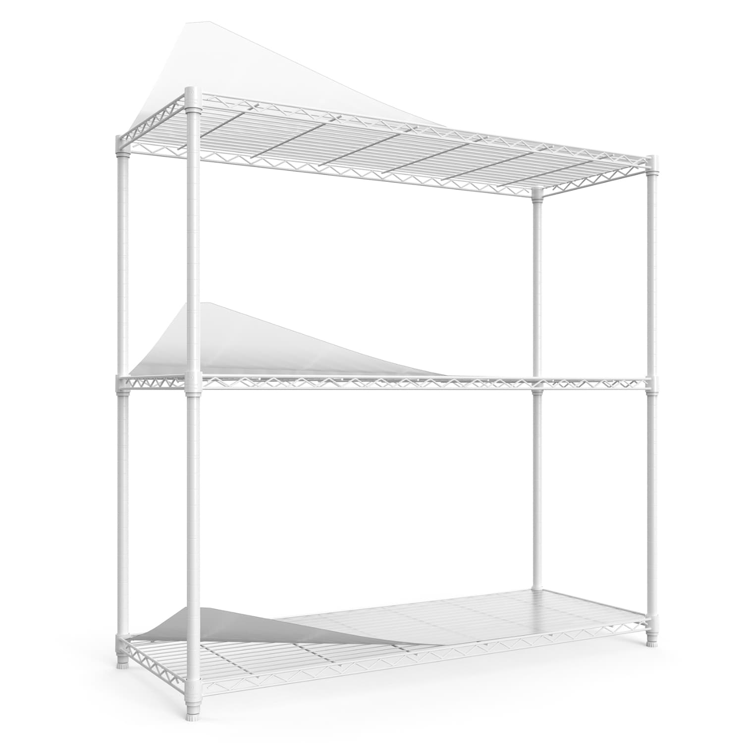 Wooakway 3 Tier Wire Shelving Unit 1050 LBS NSF Height Adjustable Metal ...