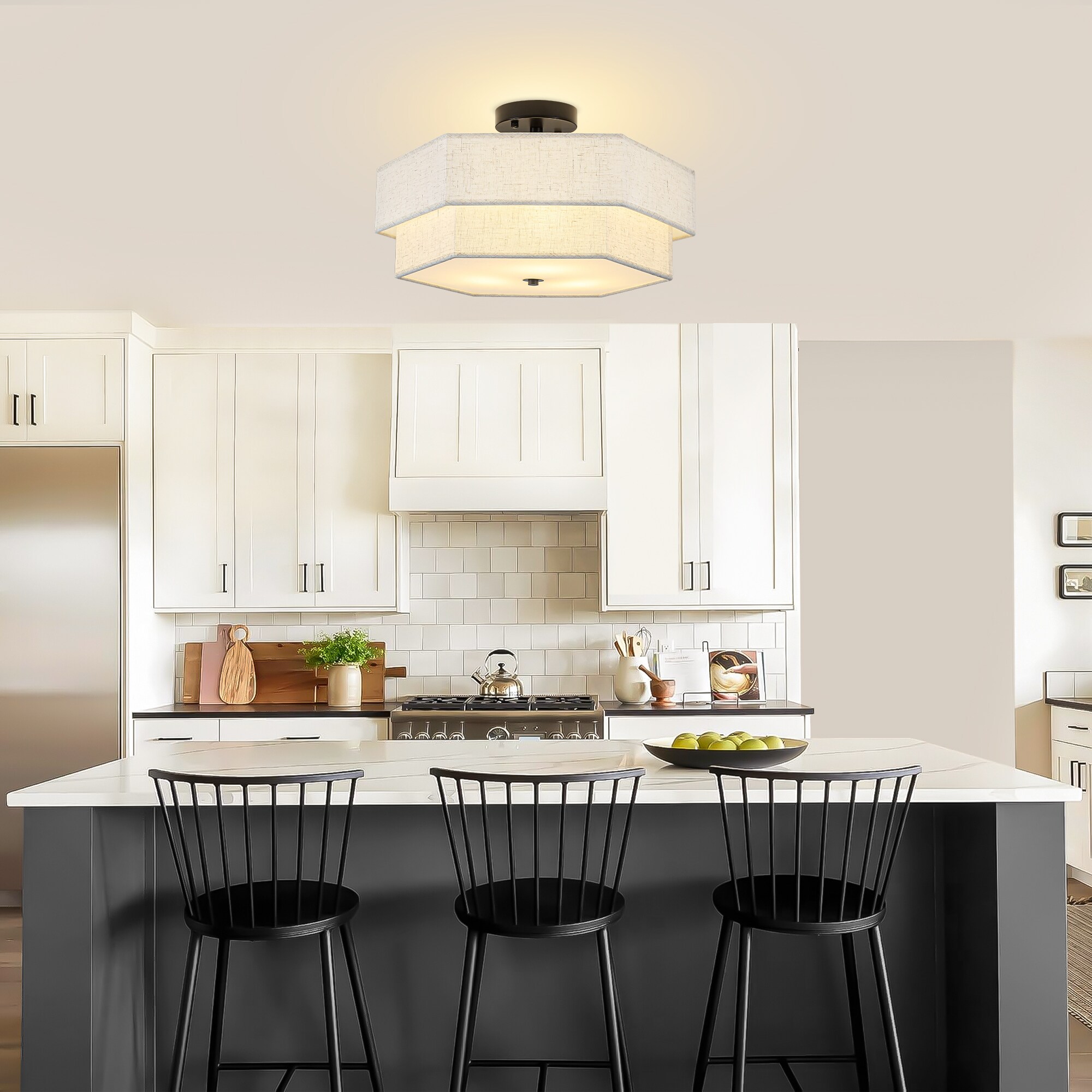 ZSMIHDOH 17.7-in Black Metal Ceiling Light Mount in the Ceiling Light ...