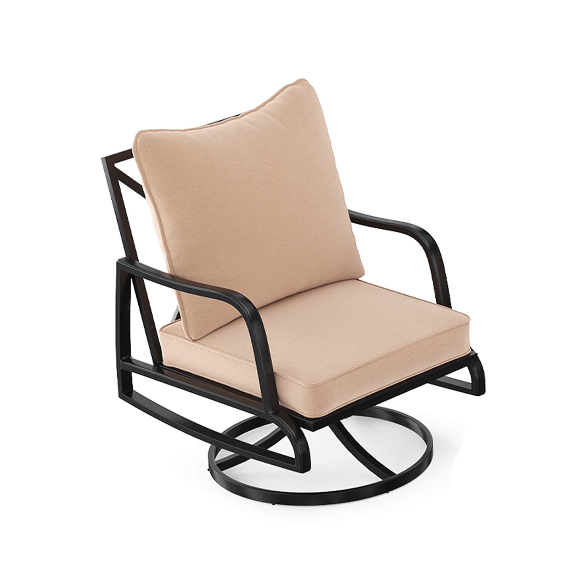 AHIOU HOME Porto Set of 2 Black Steel Frame Swivel rocker Dining Chair ...