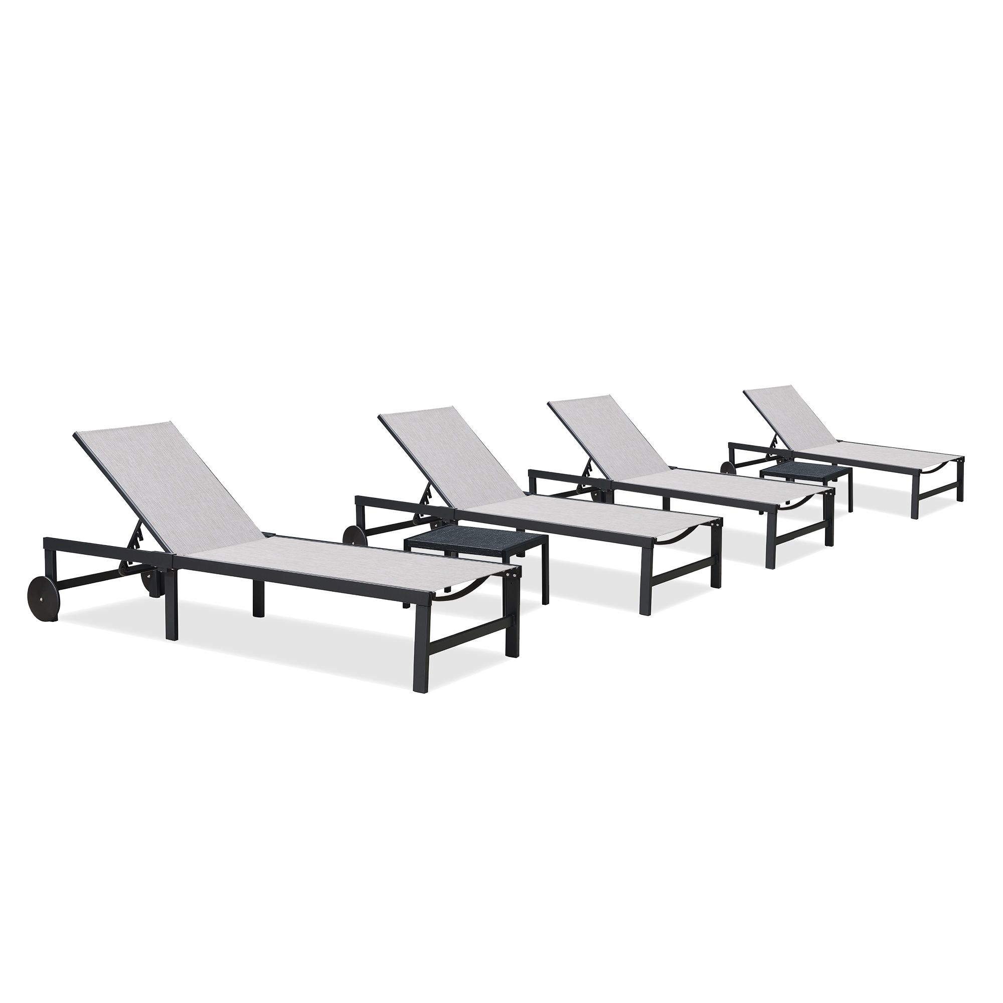 PURPLE LEAF Outdoor Chaise Lounge Chairs Set Recliner Adjustable Chair ...