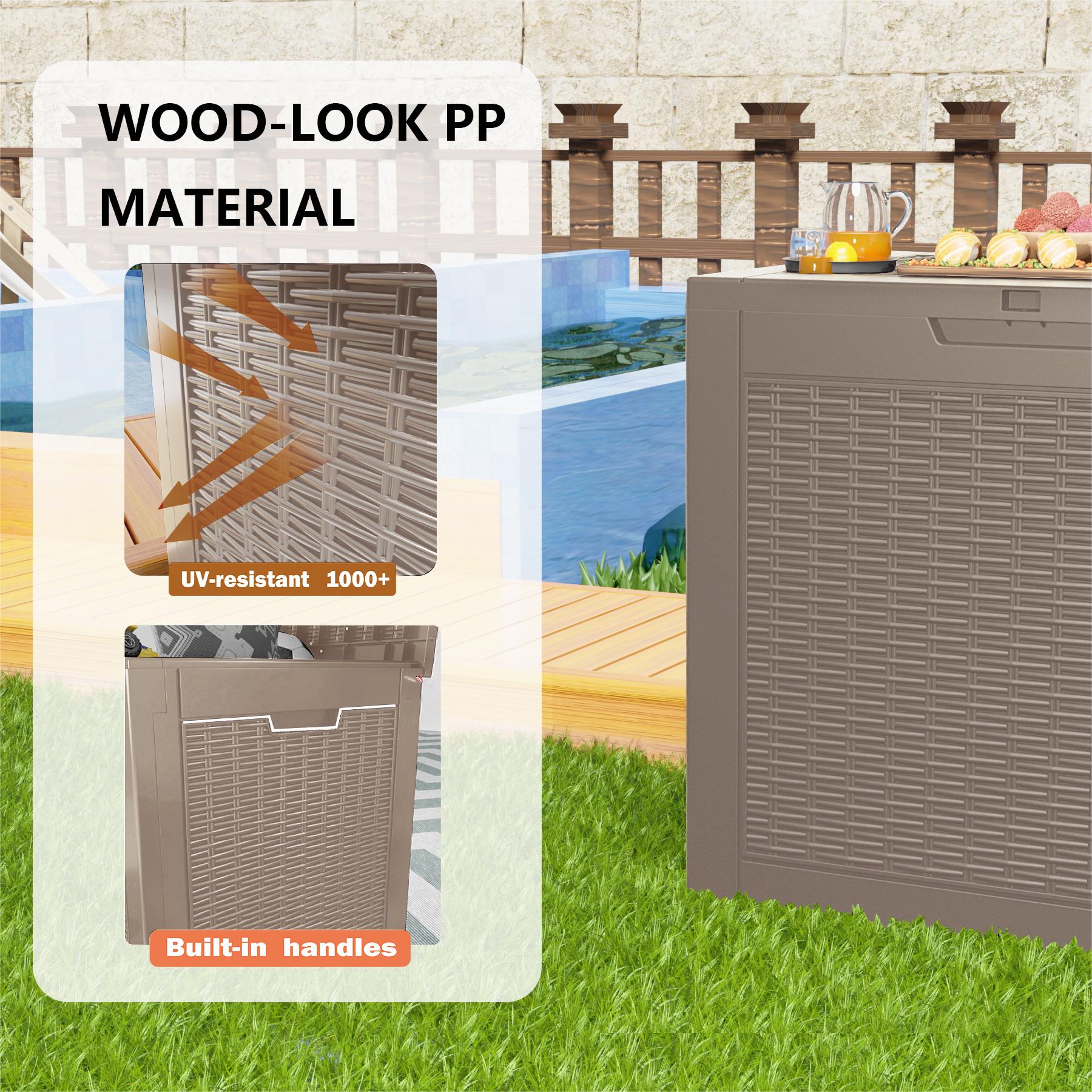 Yardgrace 35 Gal Small Tool Box Outdoor Toy Box Waterproof Outdoor ...
