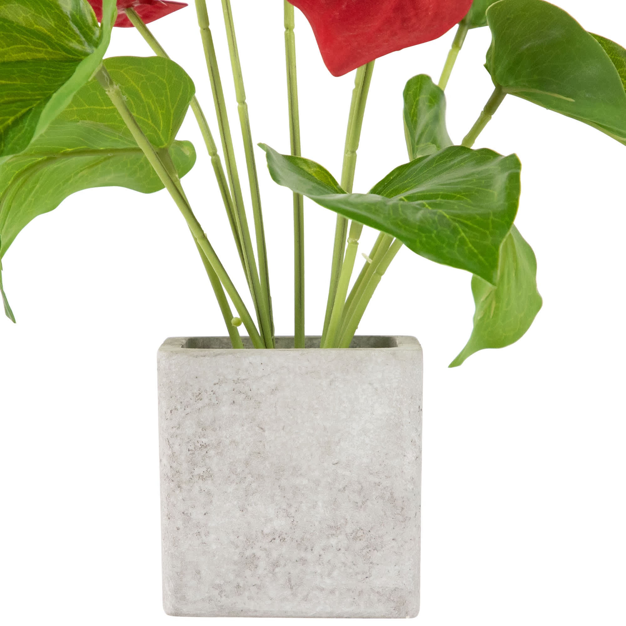 Northlight Anthurium Spring Floral Artificial Plant in a Square Pot ...