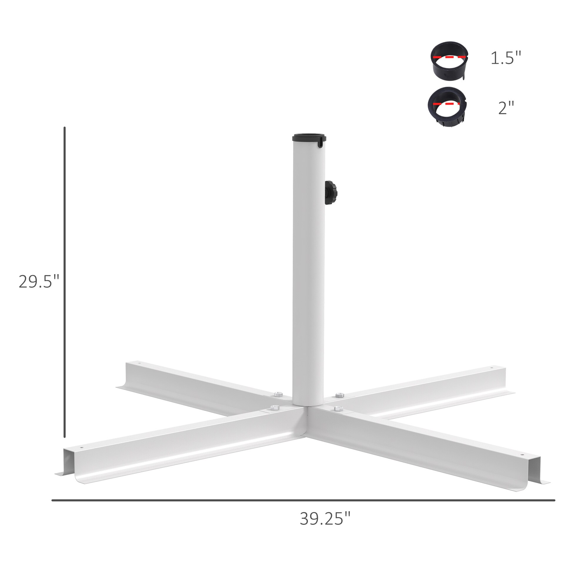 Kahomvis Universal Cross Brace Stand White Patio Umbrella Base AOS ...