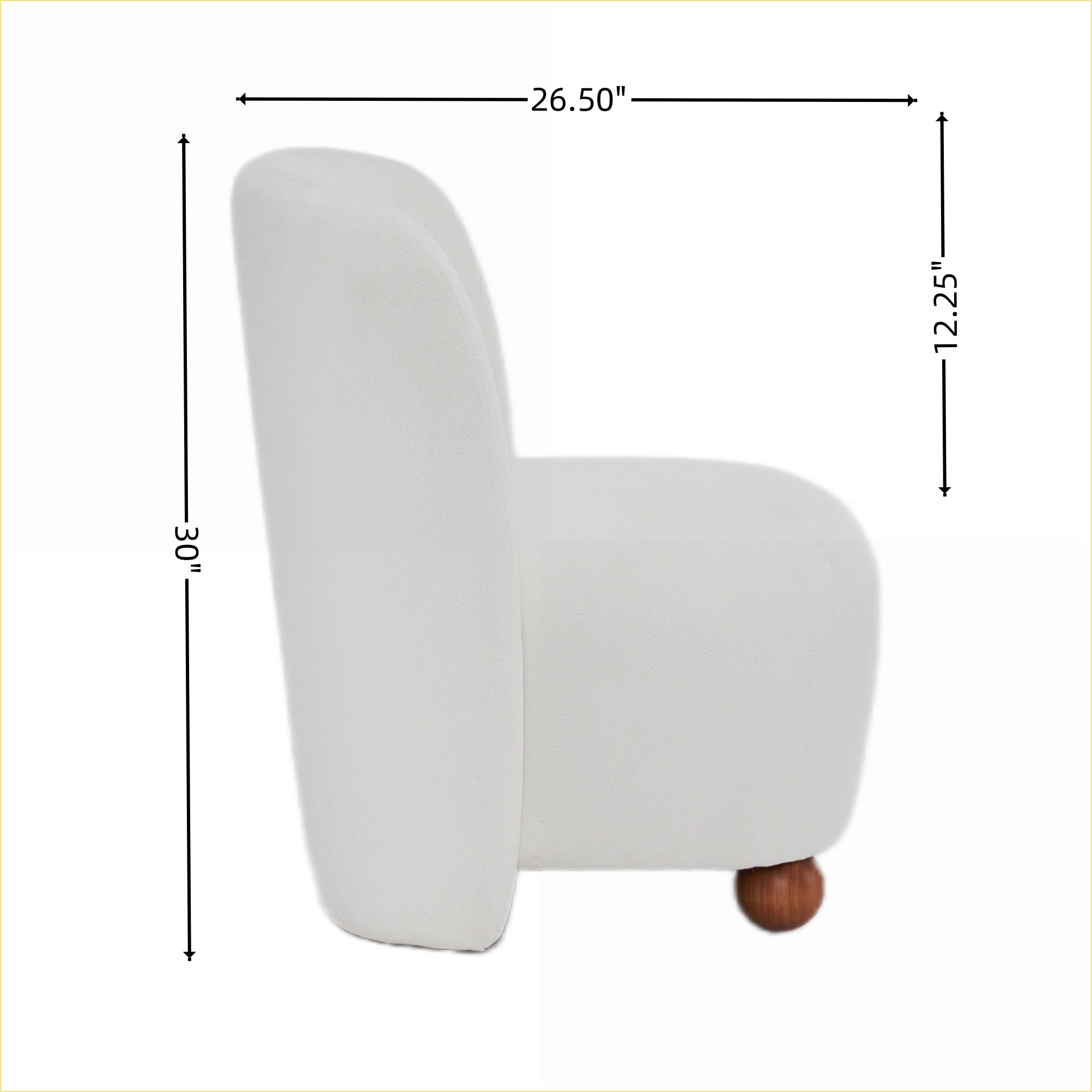 Watnature Modern Low Back Armless Upholstered Accent Chair Snow White ...