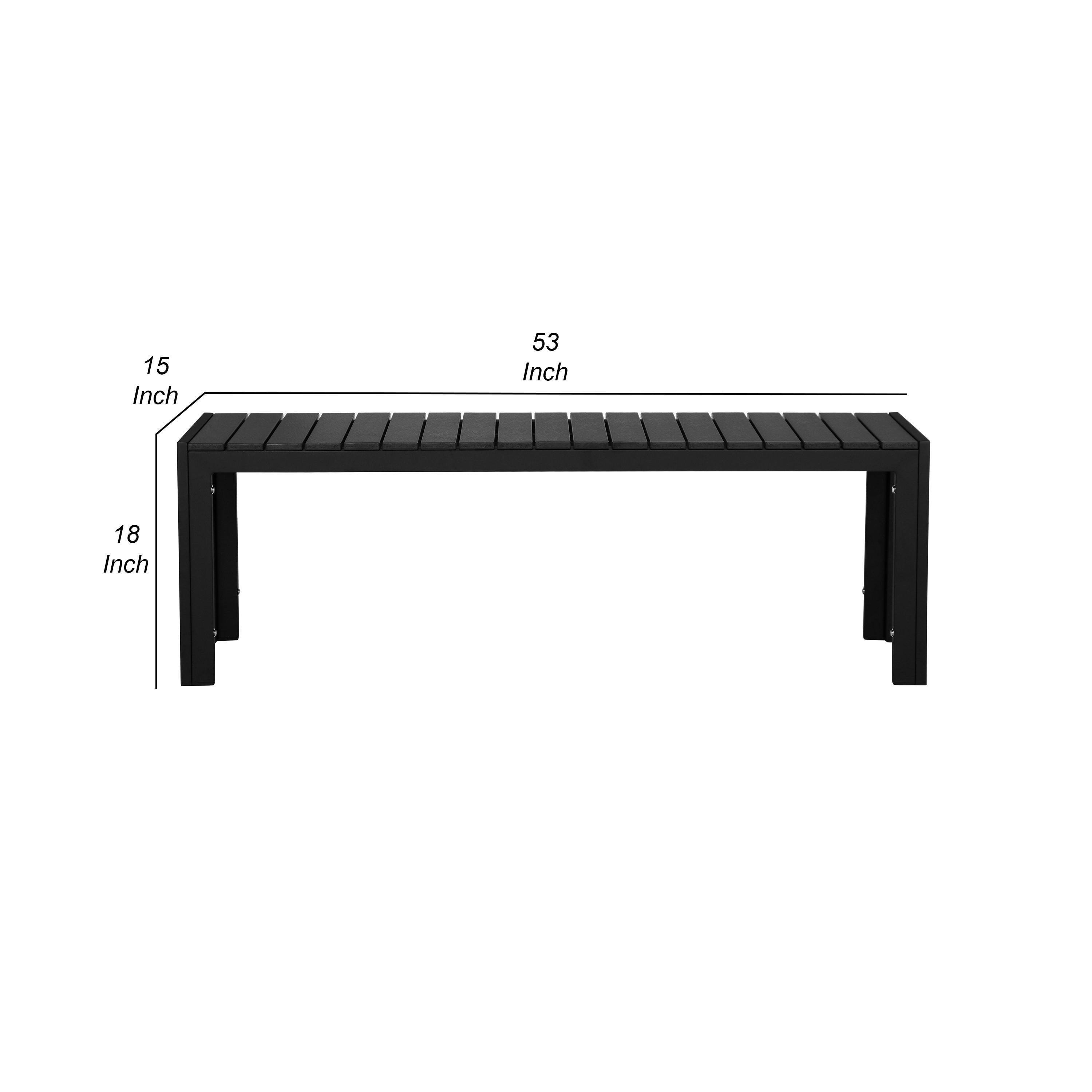 Benzara 53-in W x 18-in H Black Aluminum Garden Bench BM287727 at Lowes.com