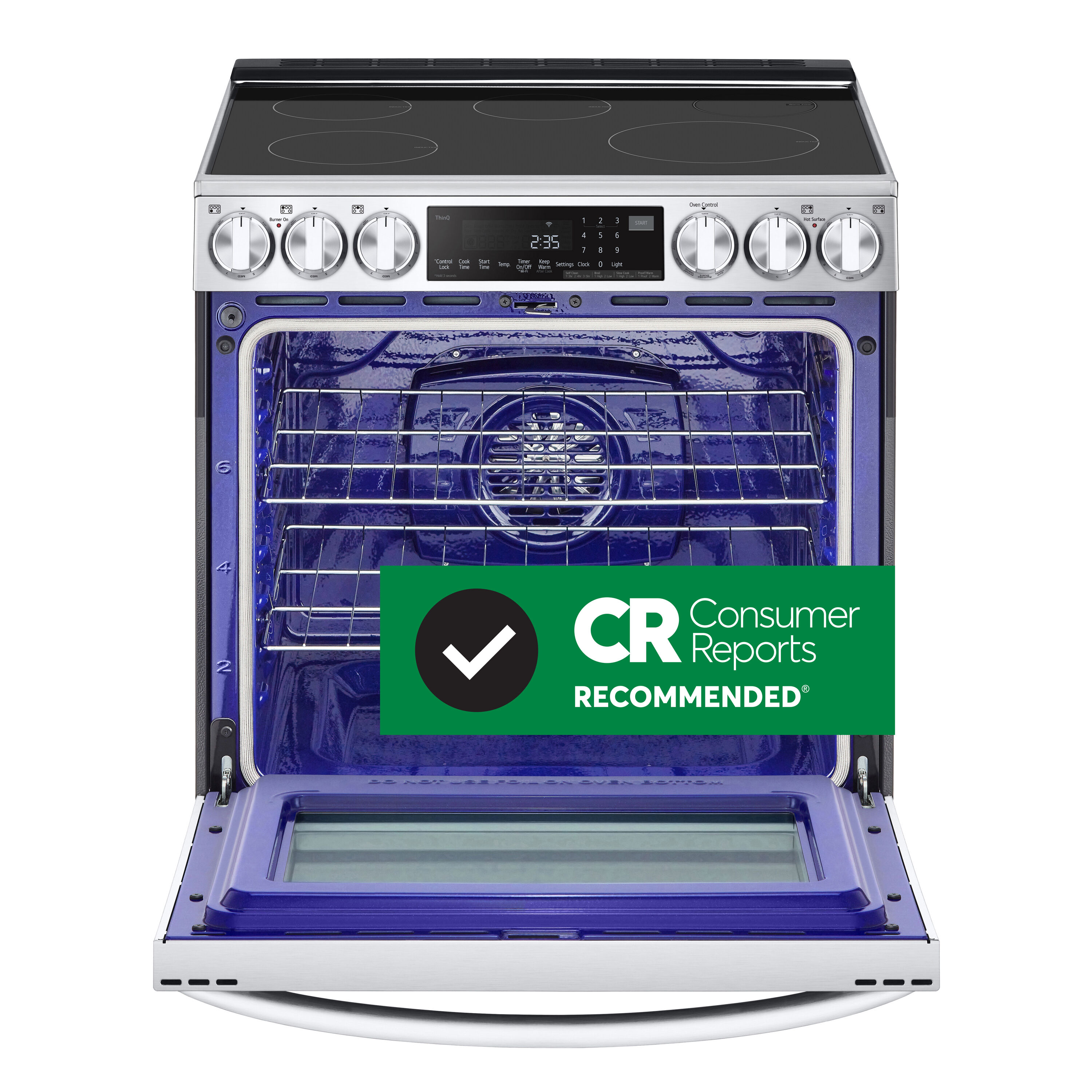 LG 30-in 5 Burners 6.3-cu ft Self-cleaning Air Fry Convection Oven ...