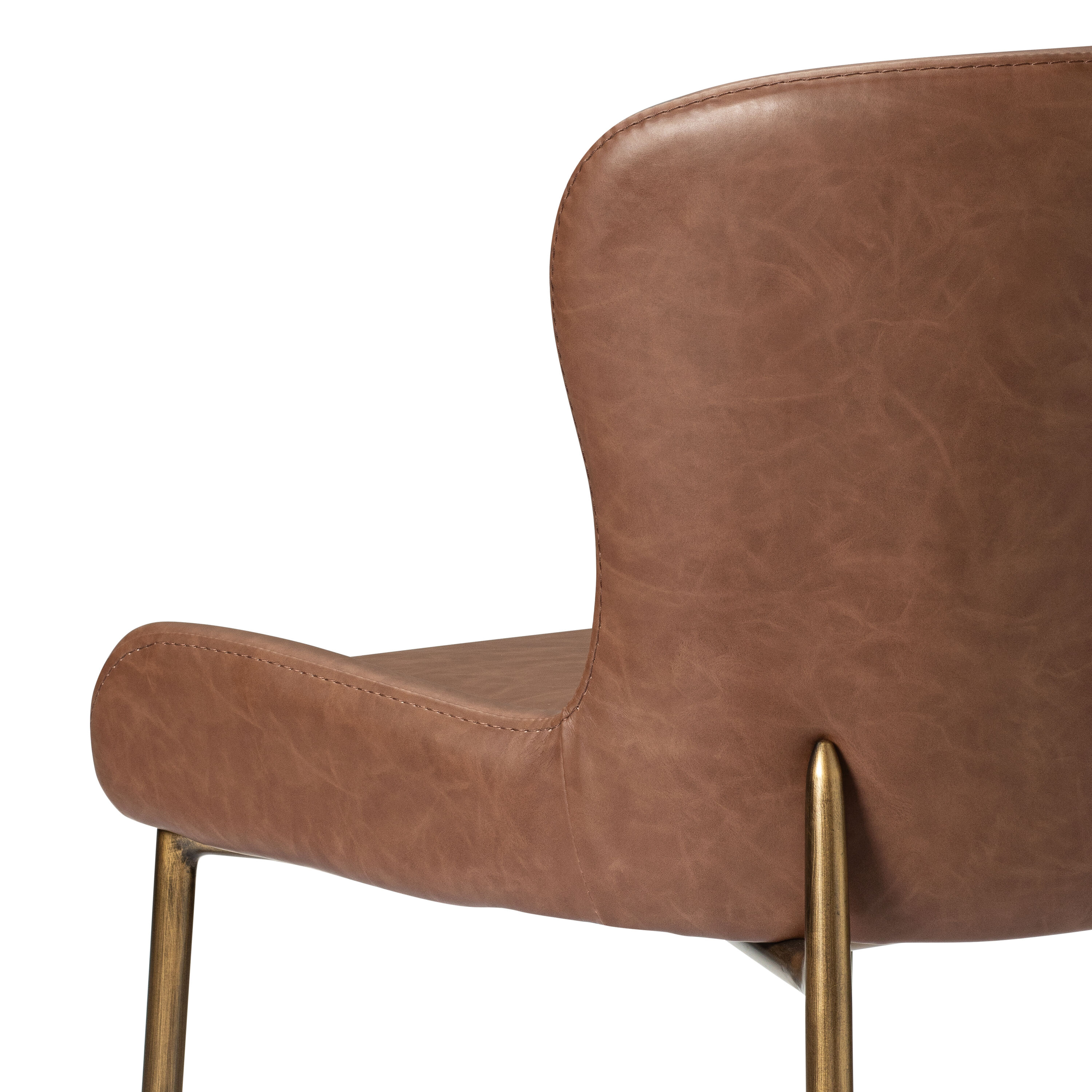Maven Lane 27in Naomi Counter Stool In Antique Brass Finish With Cocoa ...