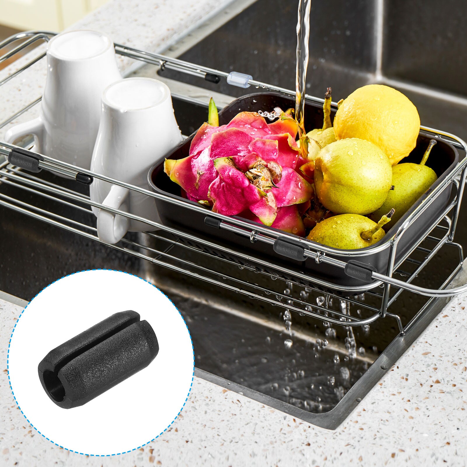 PATIKIL Kitchen Sink Rack Feet 100pcs 5mm ID x 8mm OD Plastic Sink ...