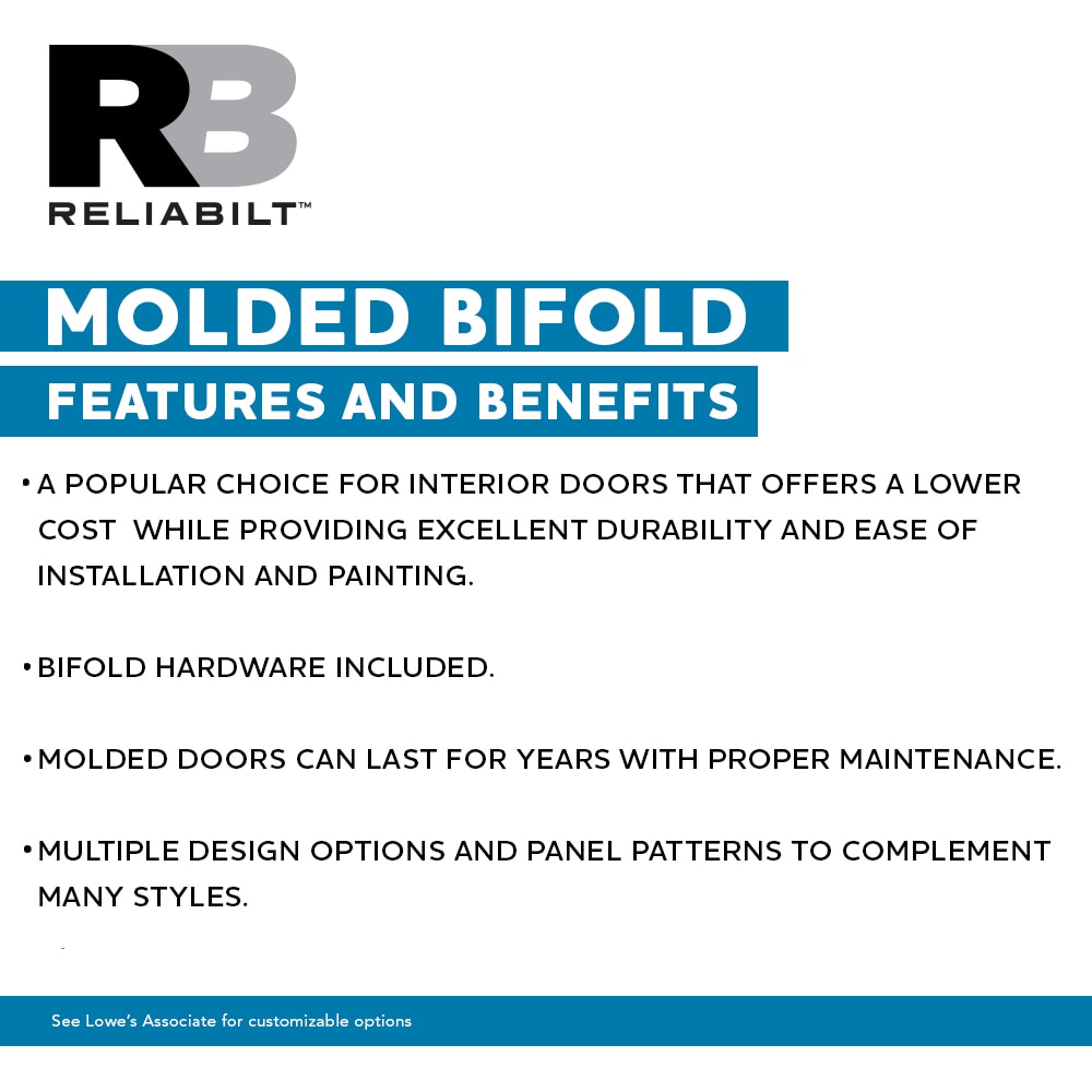 RELIABILT Customizable Molded Composite Bifold Closet Door (Hardware ...