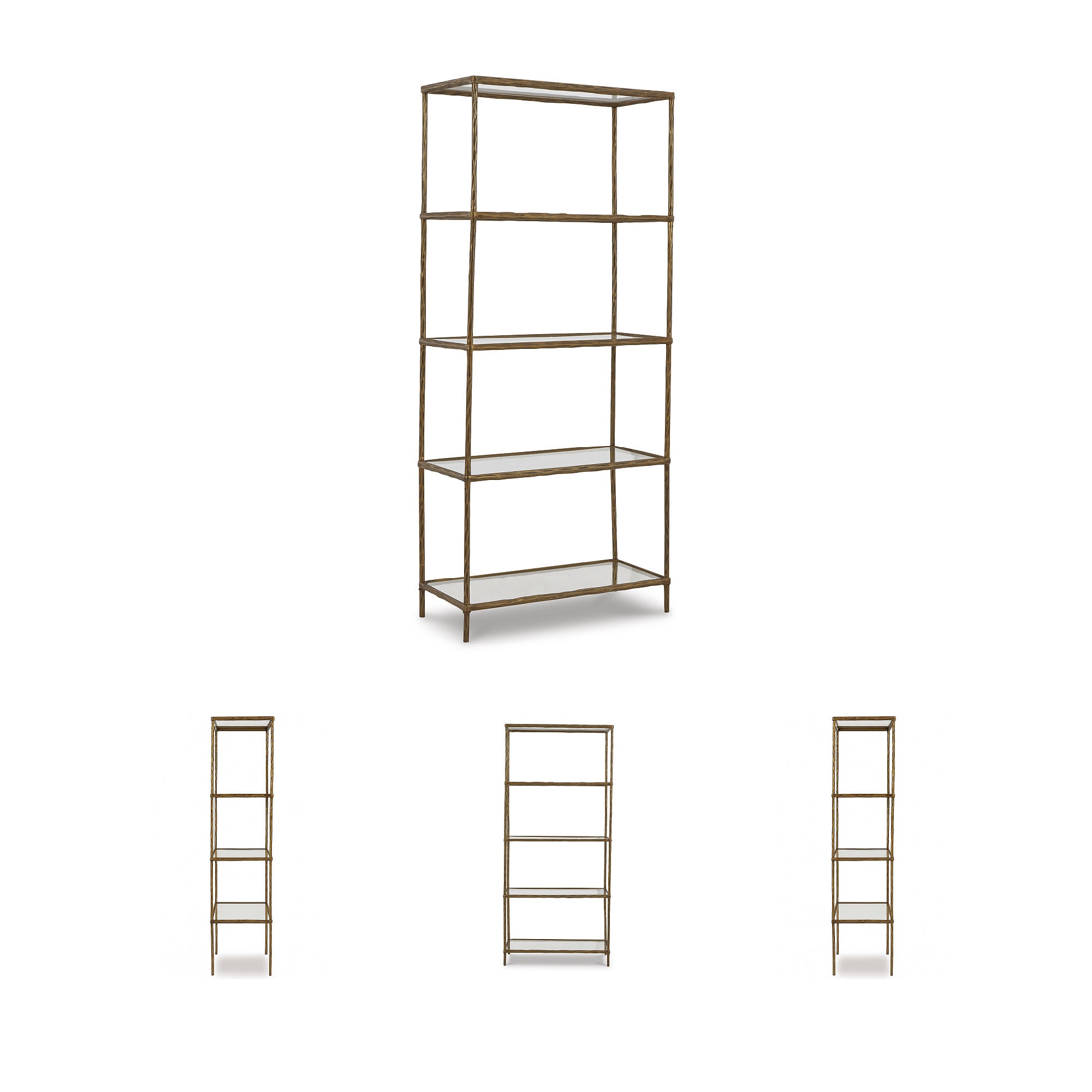 Signature Design by Ashley Ryandale 73 inch Bookcase Antique Brass ...