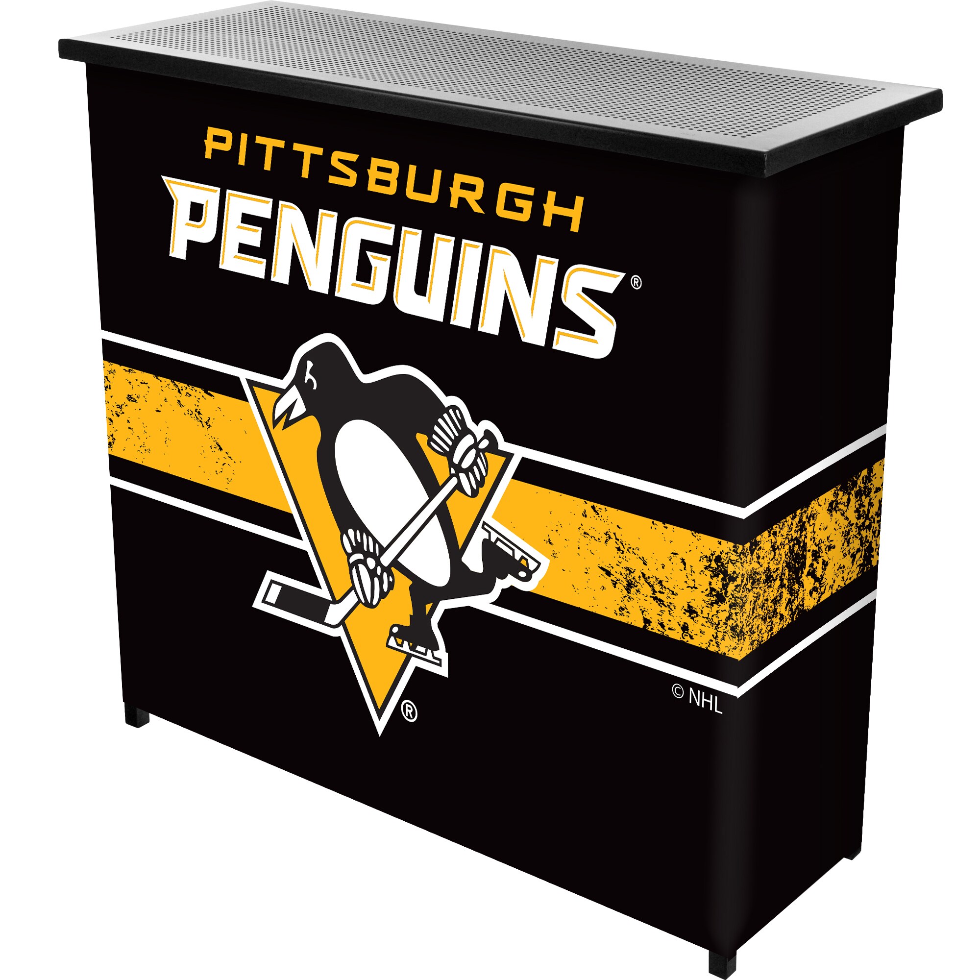 Trademark Gameroom Pittsburgh Penguins Logo 2-Shelf Portable Bar at ...